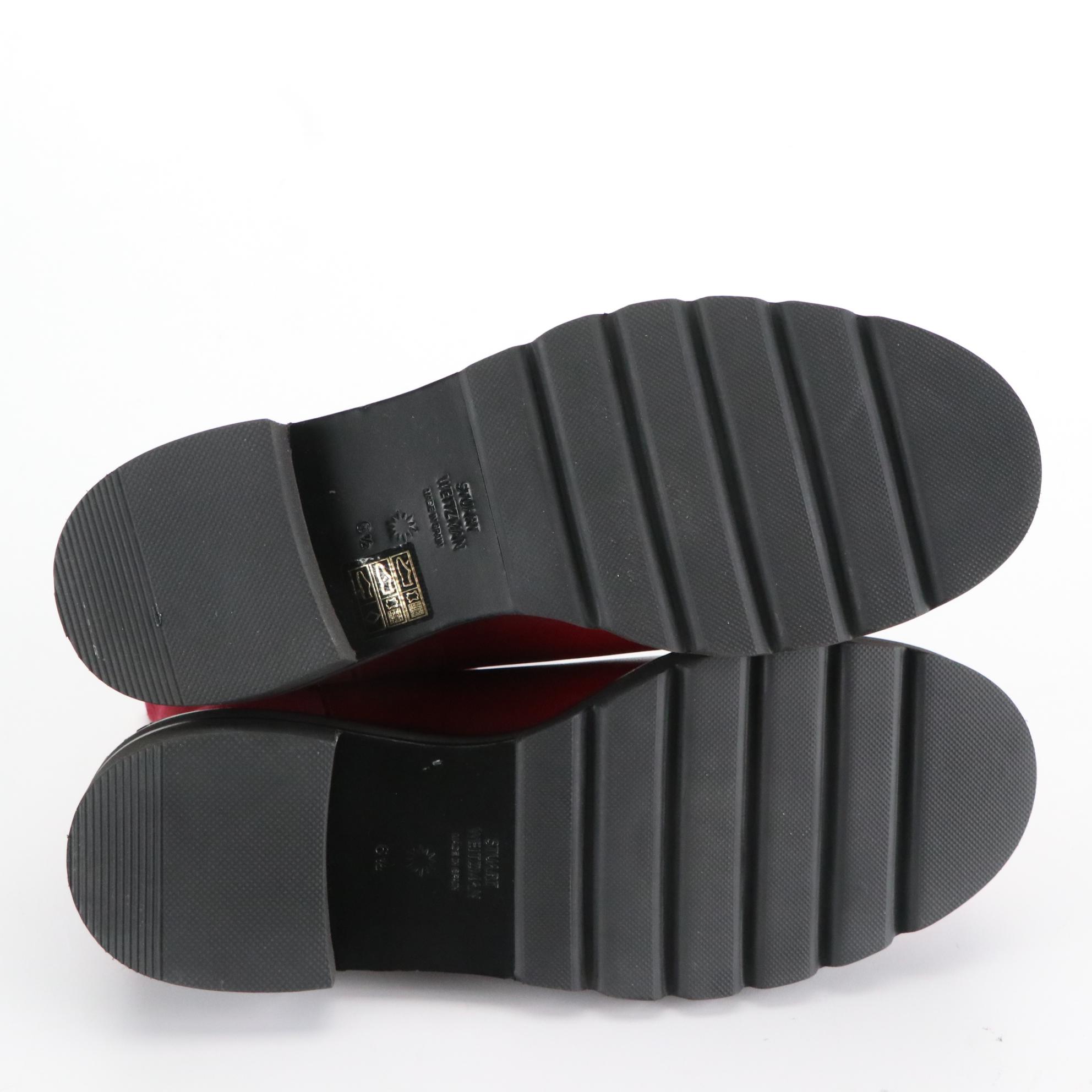 Stuart Weitzman Ankle Boots in Wine Red Leather, New in Box | EBTH