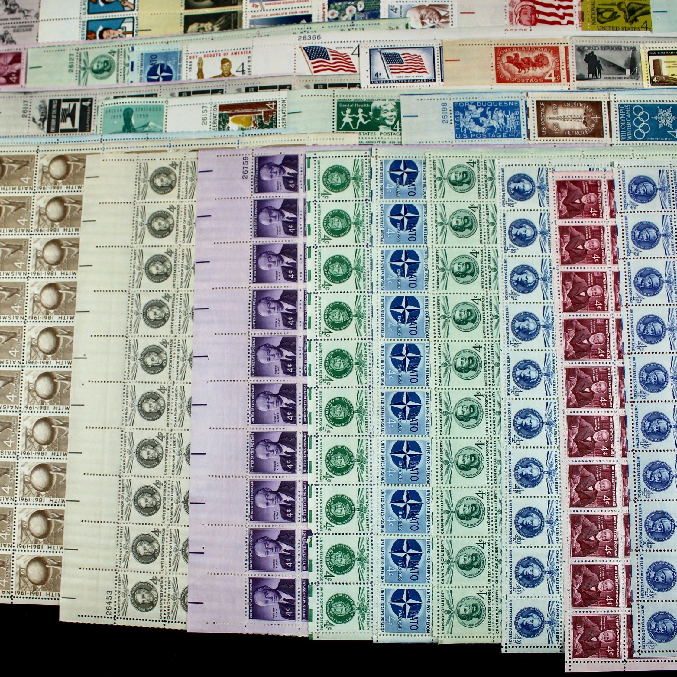 Seventy Different U.S. 4-Cent Postage Stamp Sheets | EBTH