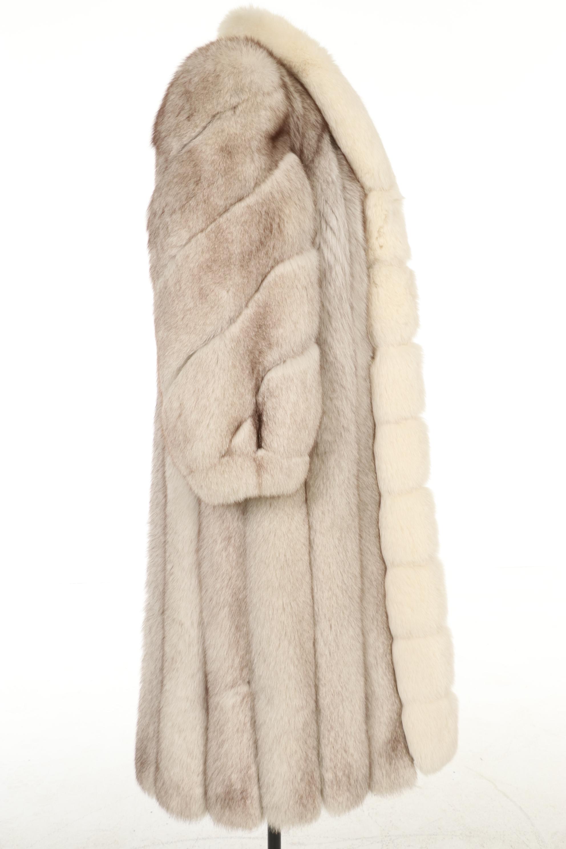 Saga Fox Full Skin Blue Fox Long Fur Coat | EBTH