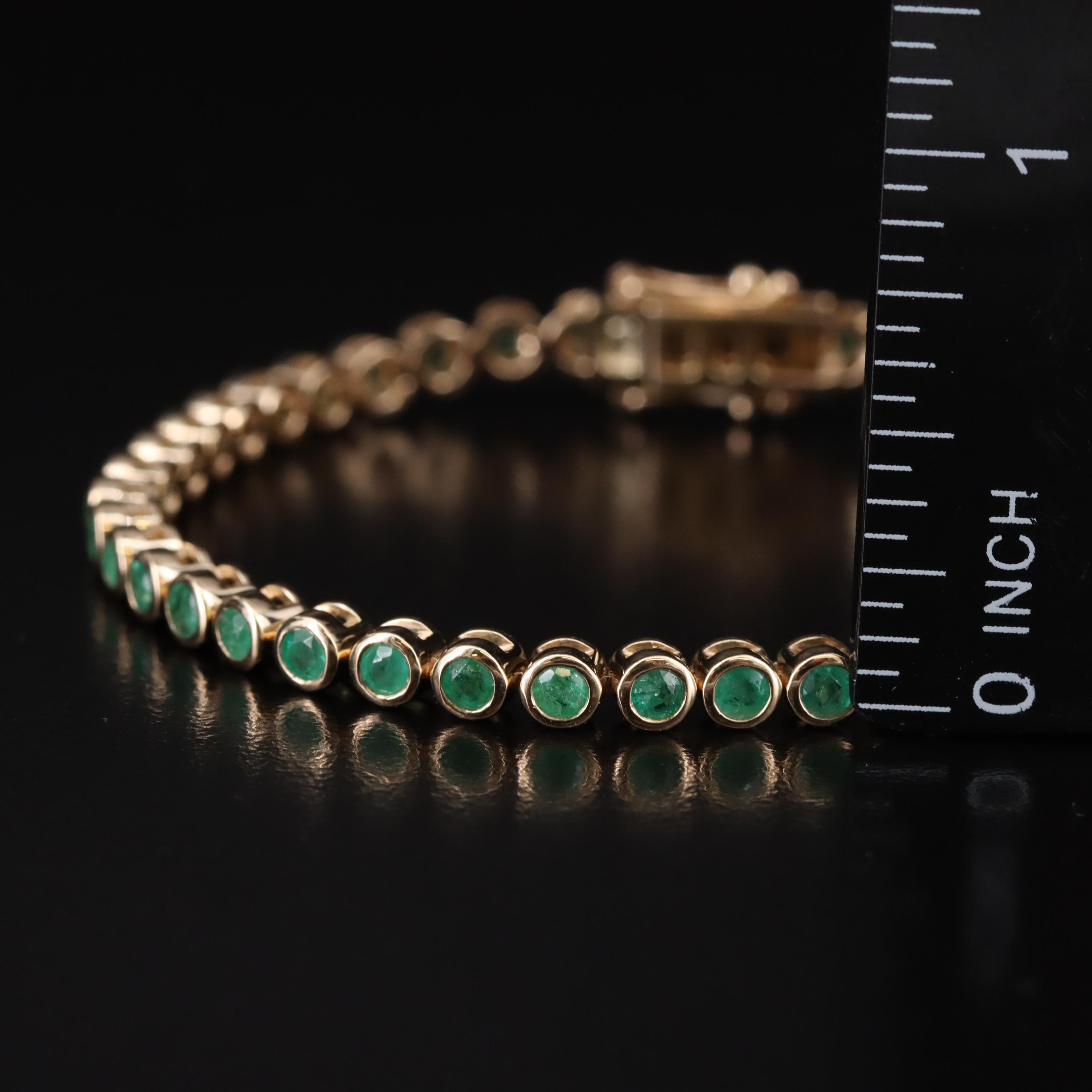 14K Emerald Line Bracelet | EBTH