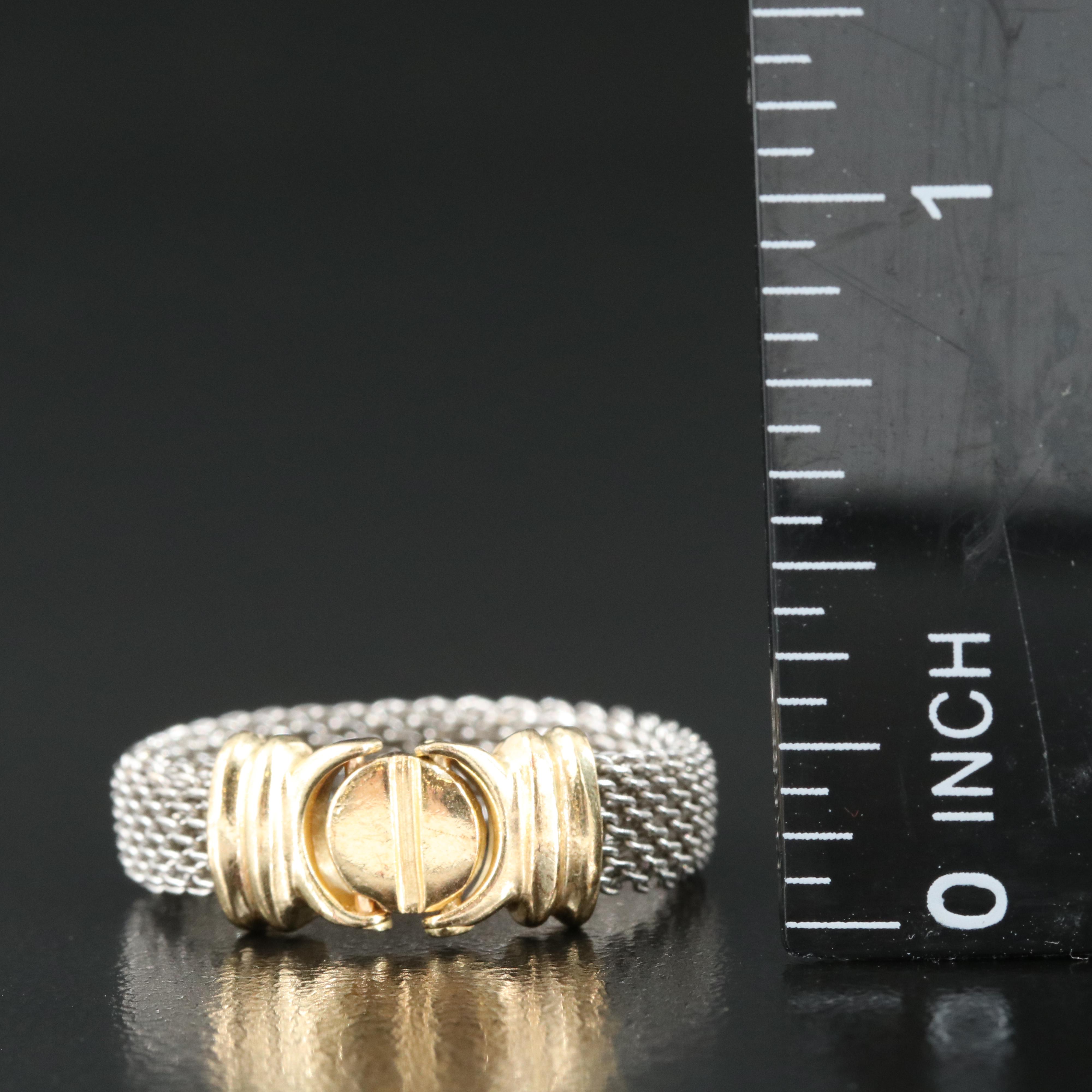 14K Two Tone Mesh Ring | EBTH