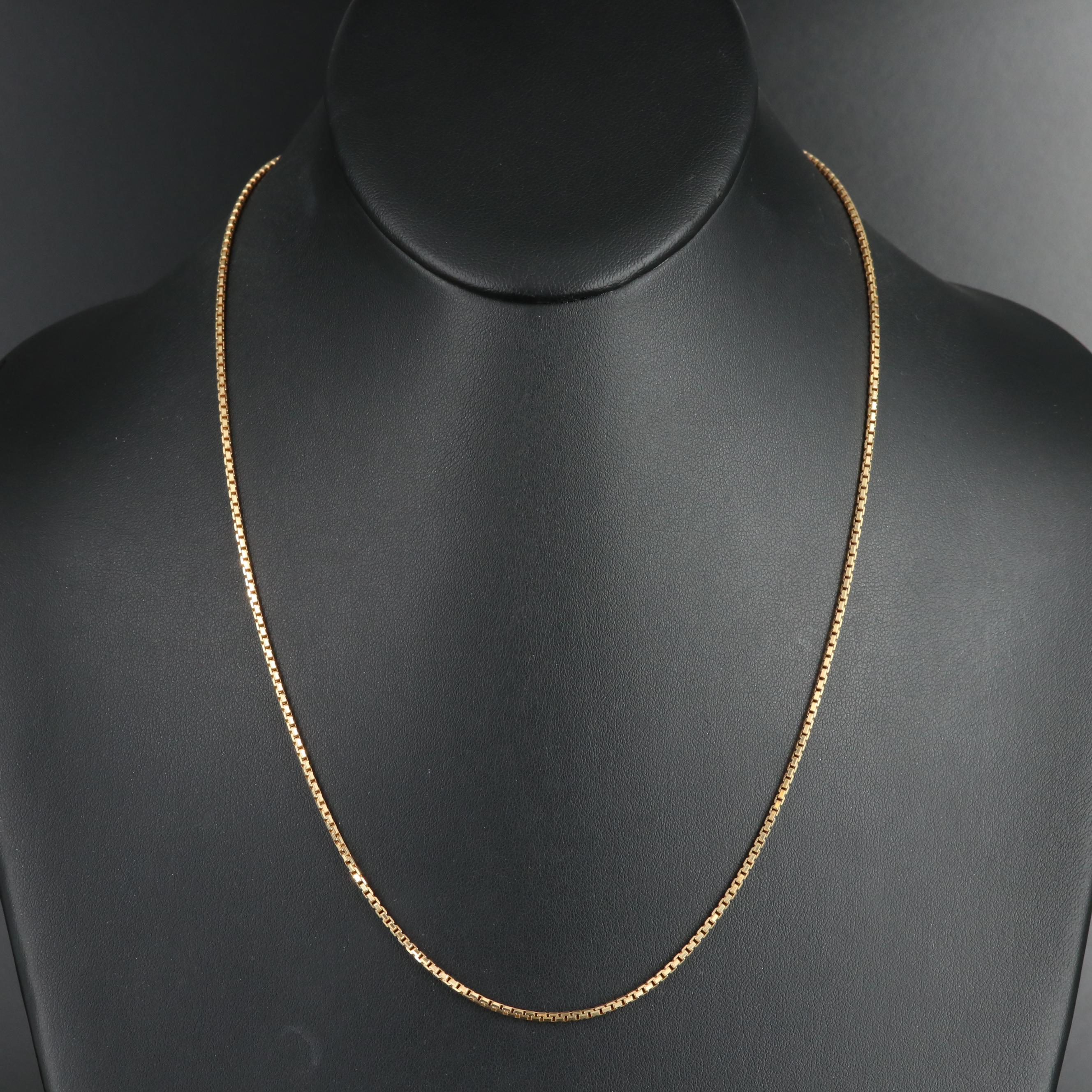 18K Box Chain Necklace | EBTH