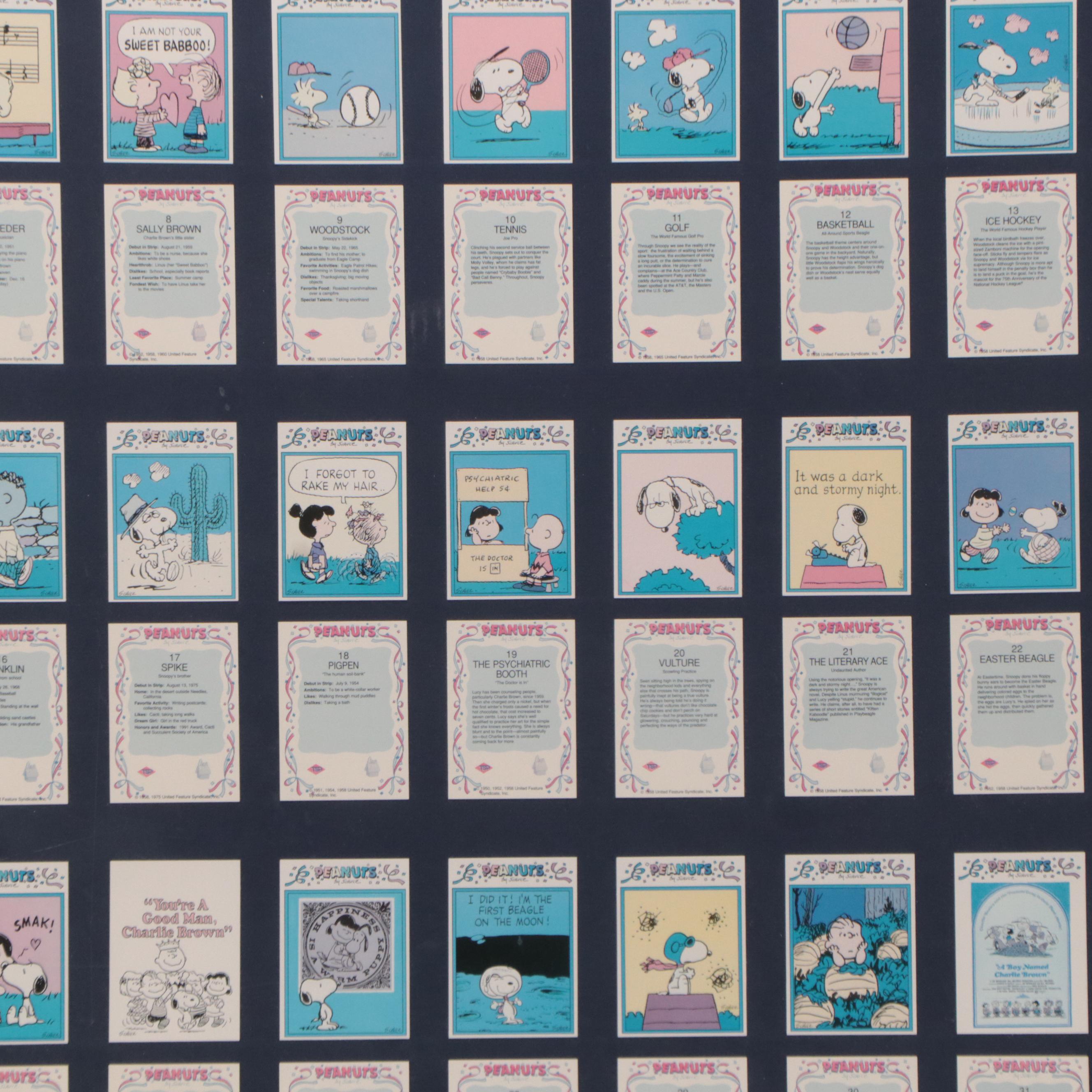Met Life Insurance Peanuts Trading Cards in Framed Display | EBTH