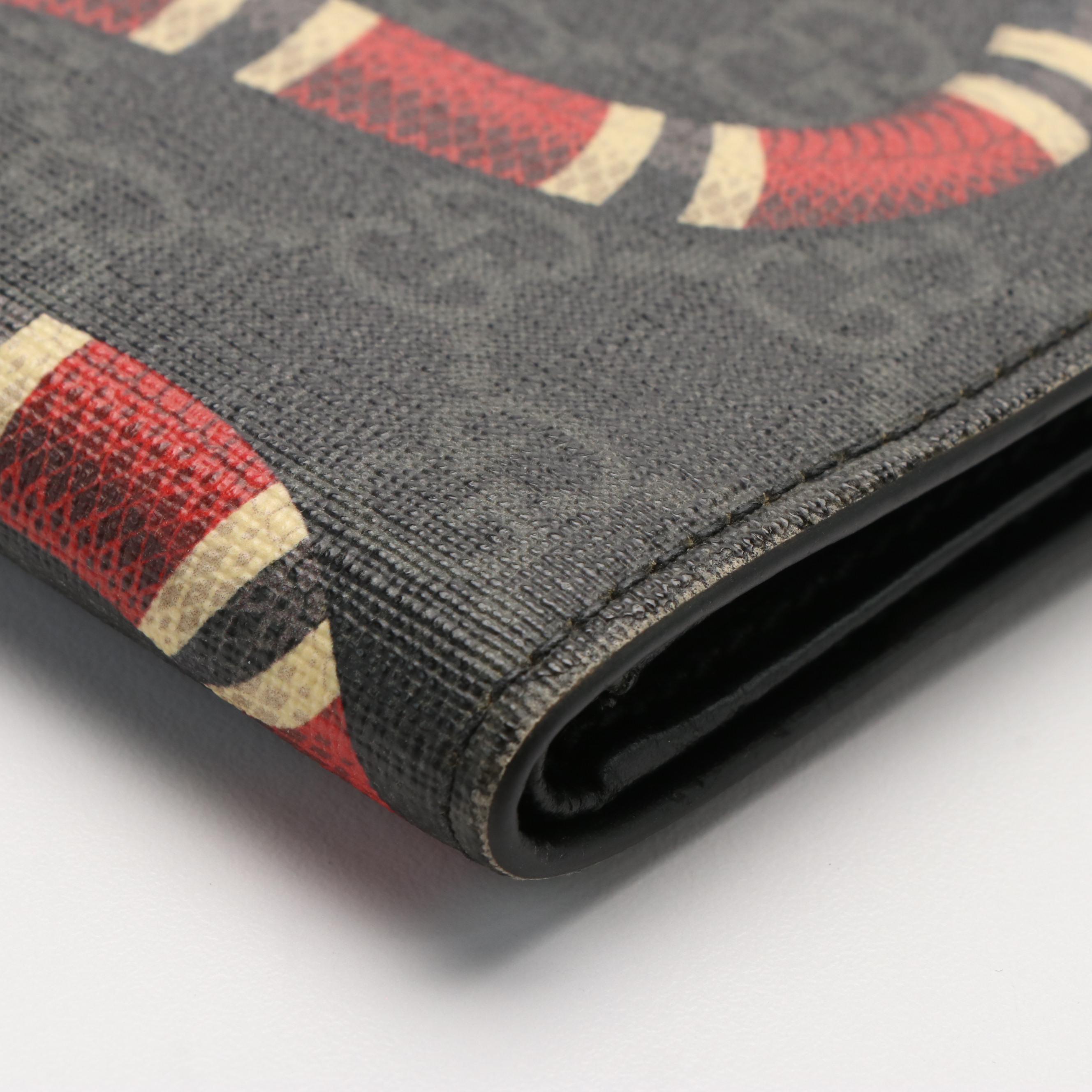Gucci GG Supreme Canvas King Snake Bifold Wallet | EBTH