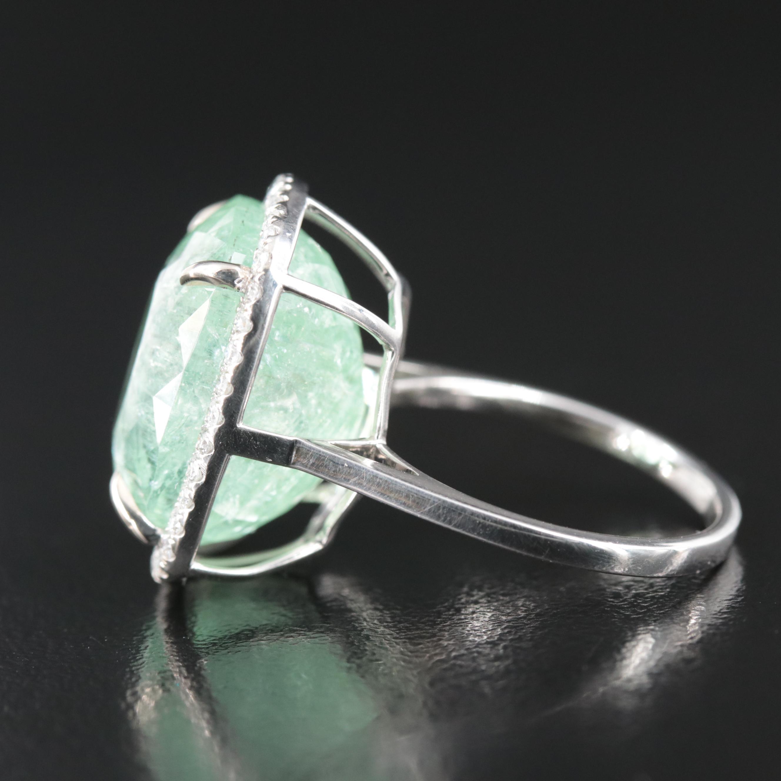 14K 20.85 CT Paraiba Tourmaline and Diamond Ring with GIA Report | EBTH