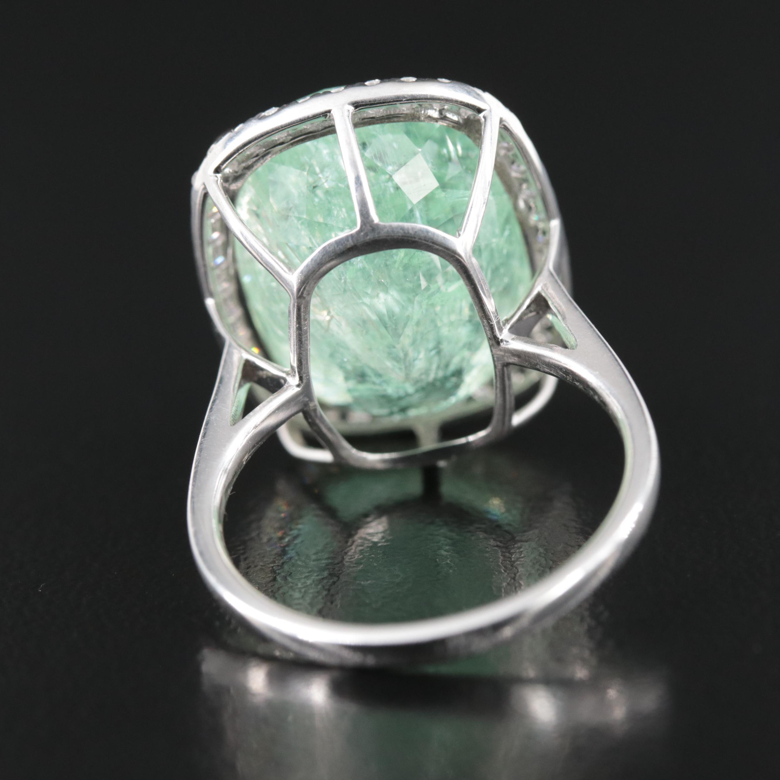 14K 20.85 CT Paraiba Tourmaline and Diamond Ring with GIA Report | EBTH