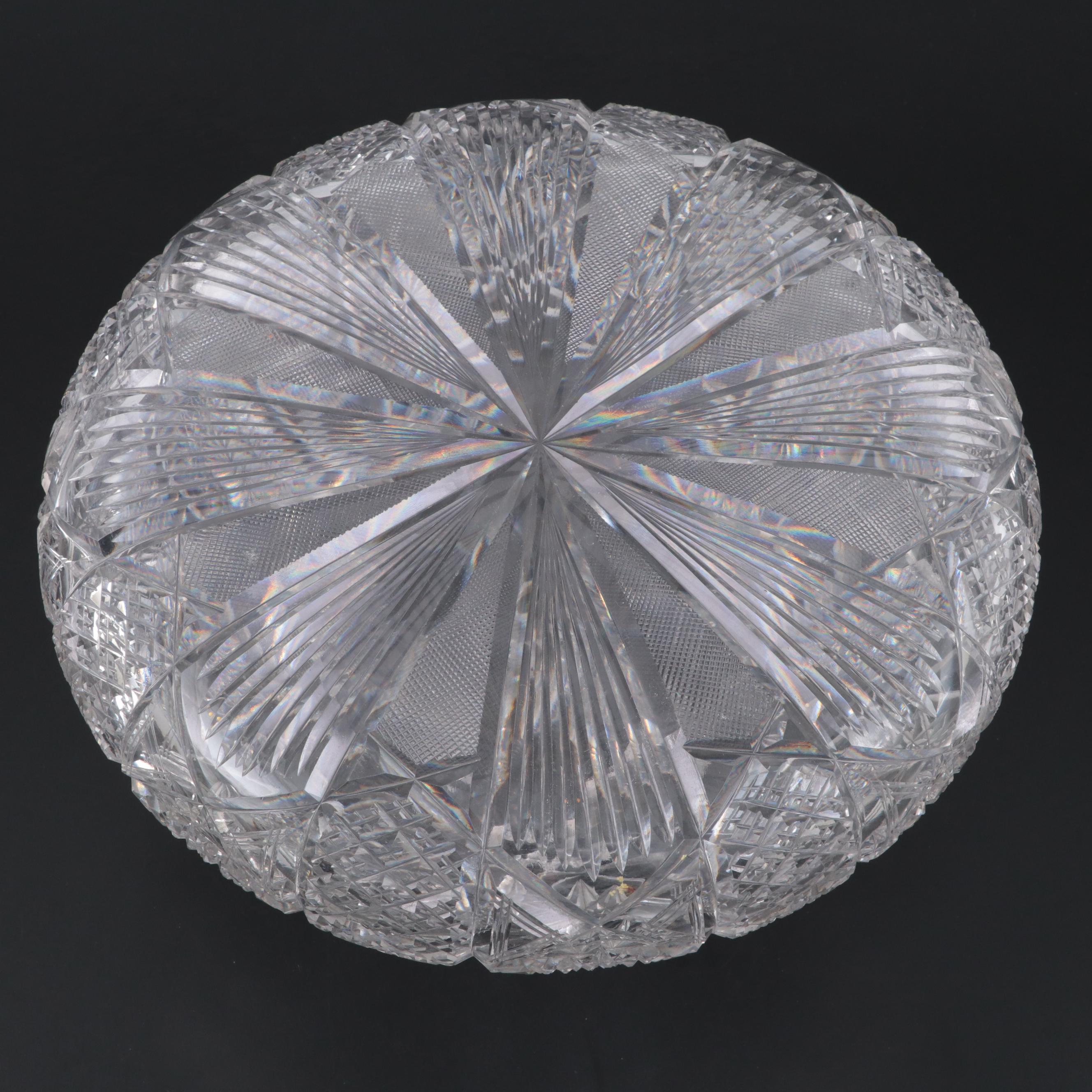 Libbey "Empress" Cut Glass Flower Center Vase, Late 19th/Early 20th ...