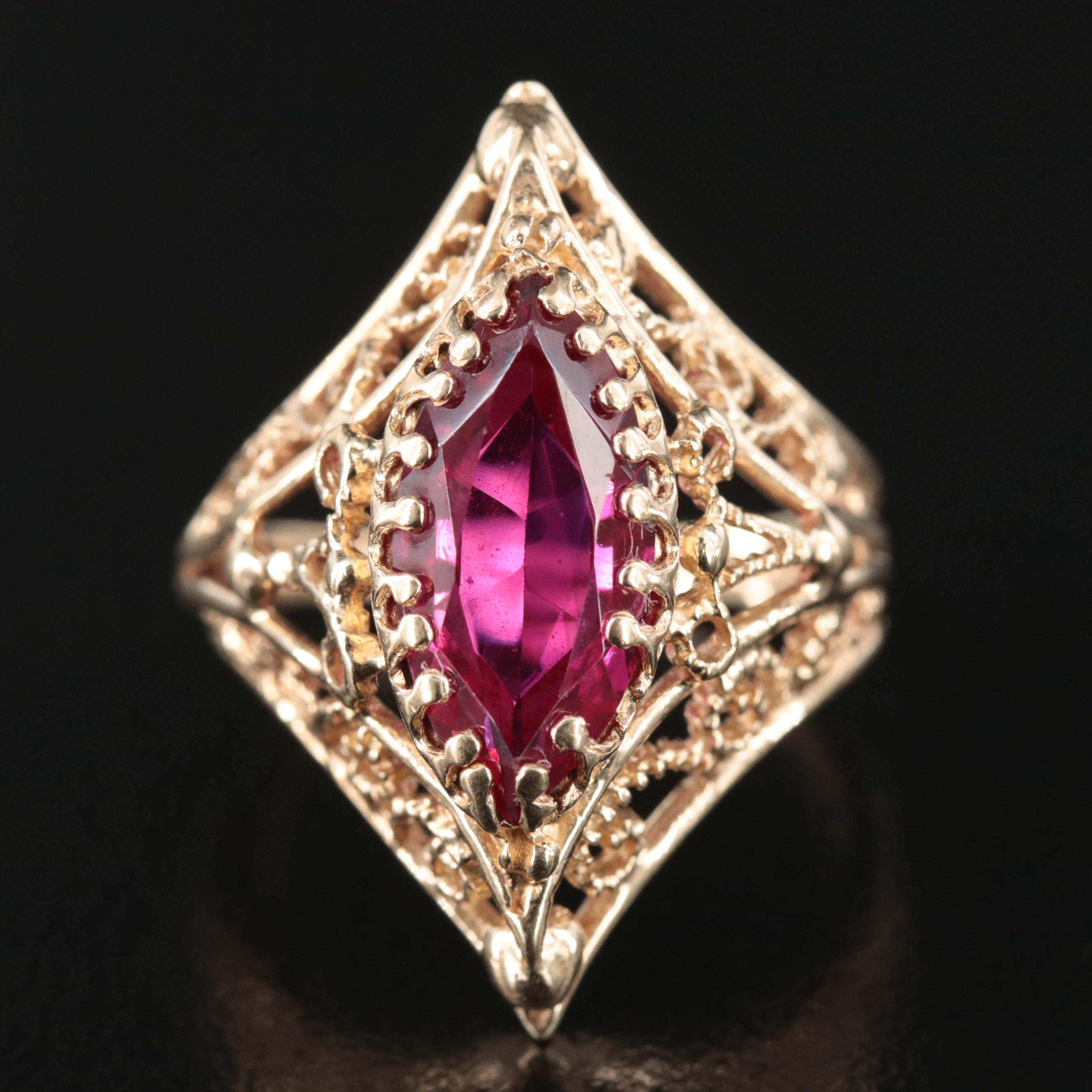14K Ruby Navette Ring | EBTH