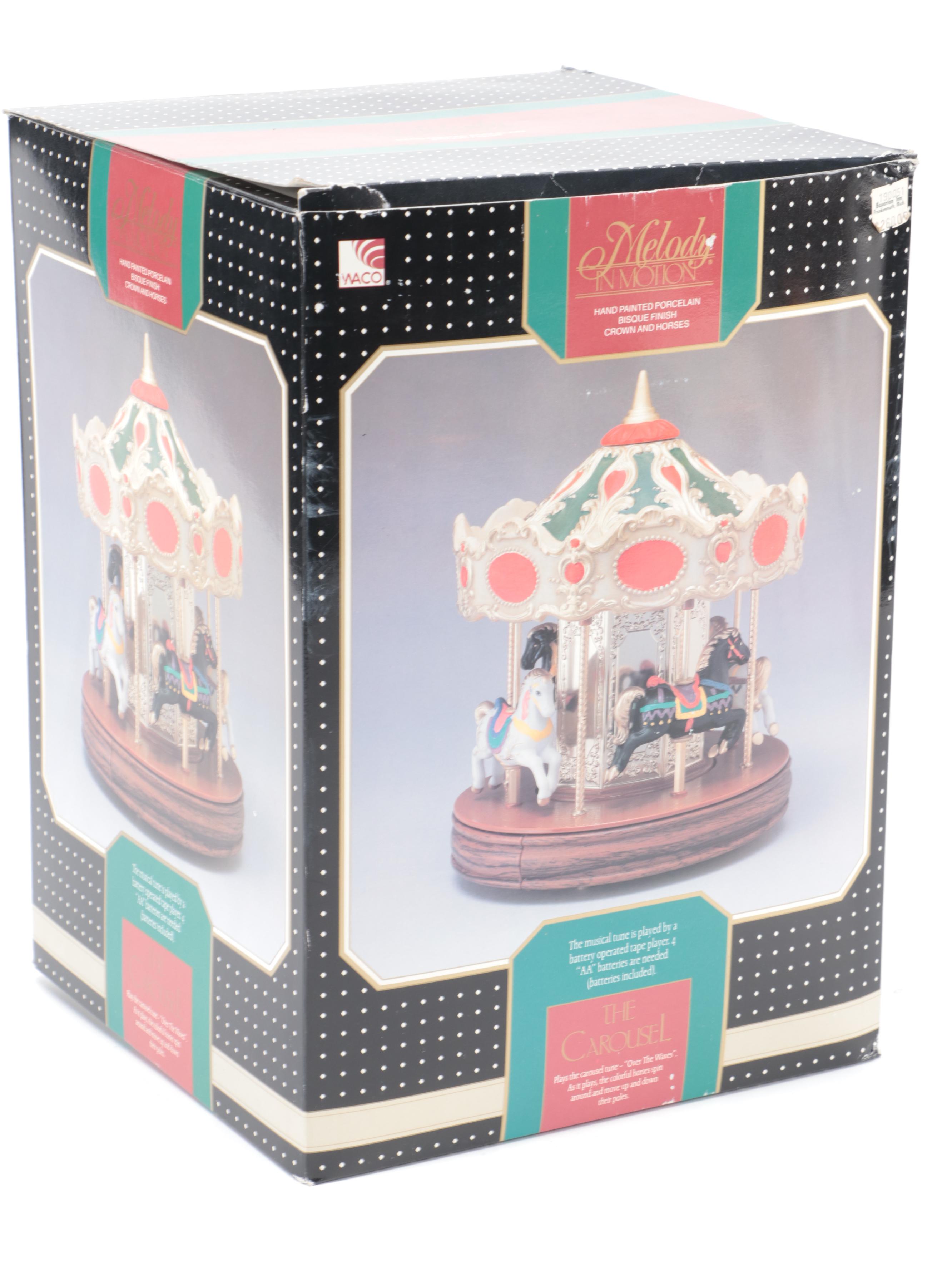 Waco Melody in Motion "The Carousel" Porcelain Music Box | EBTH