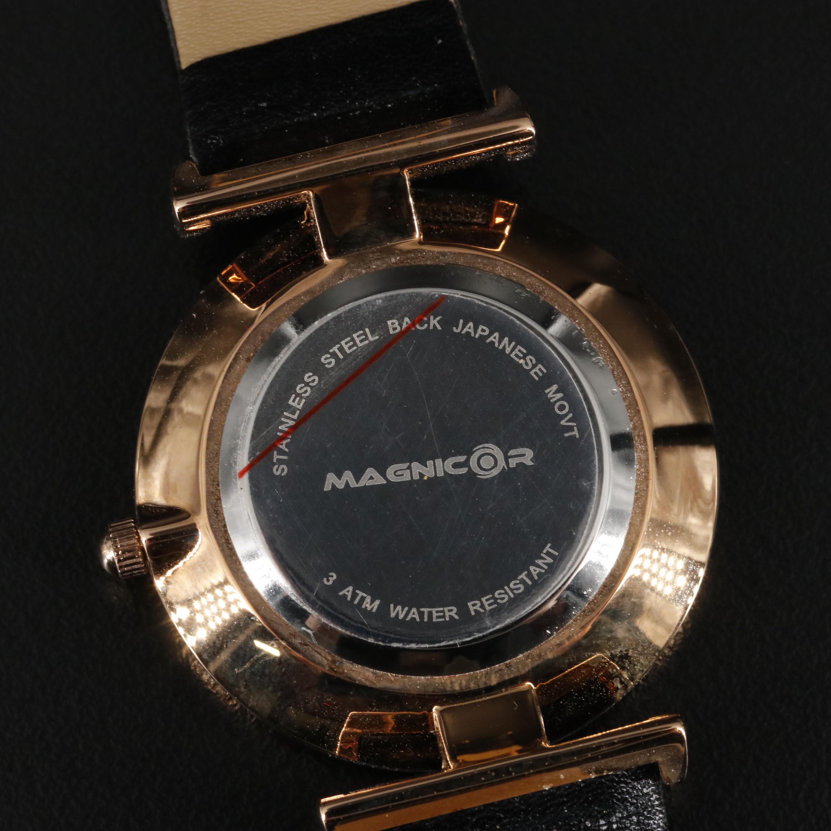 Magnicor Feather Motif Wristwatch with Swarovski Crystal Accents and ...