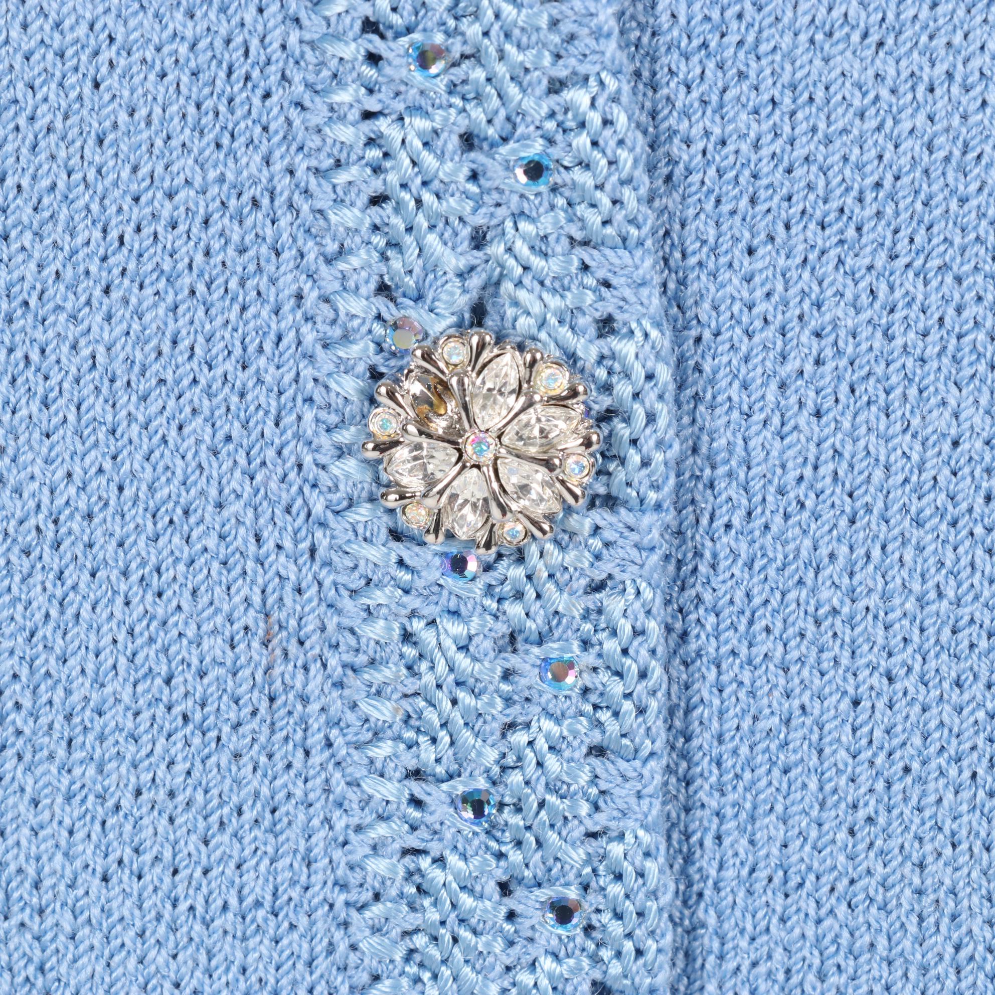 St. John Evening Periwinkle Knit Suit By Marie Gray With Rhinestone ...