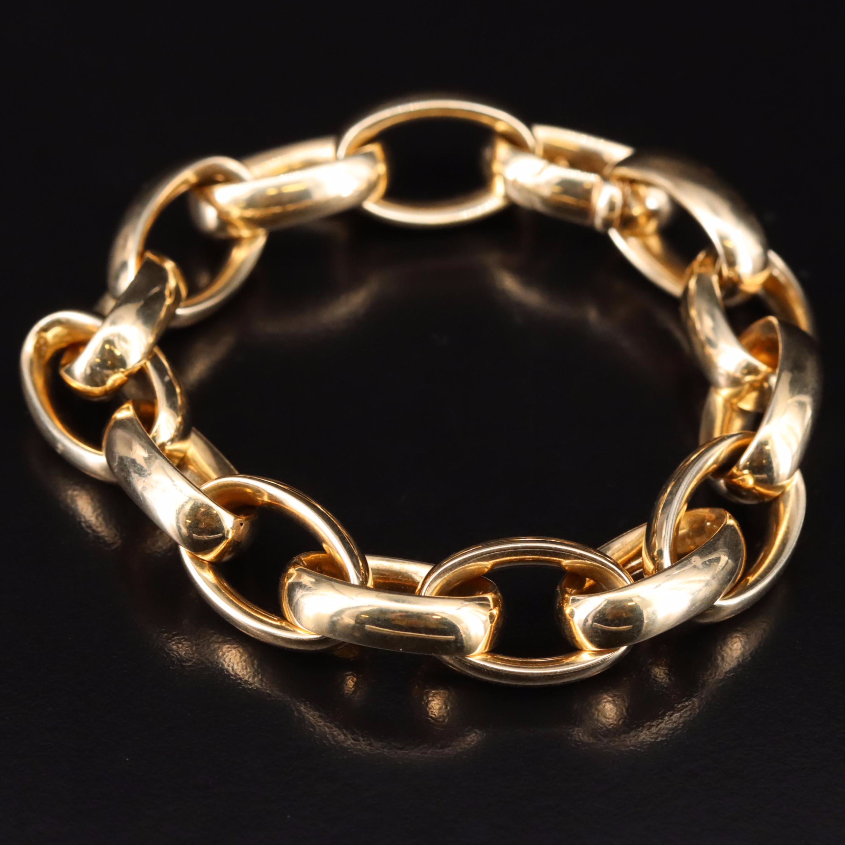 Italian Sterling Oval Rolo Link Bracelet | EBTH