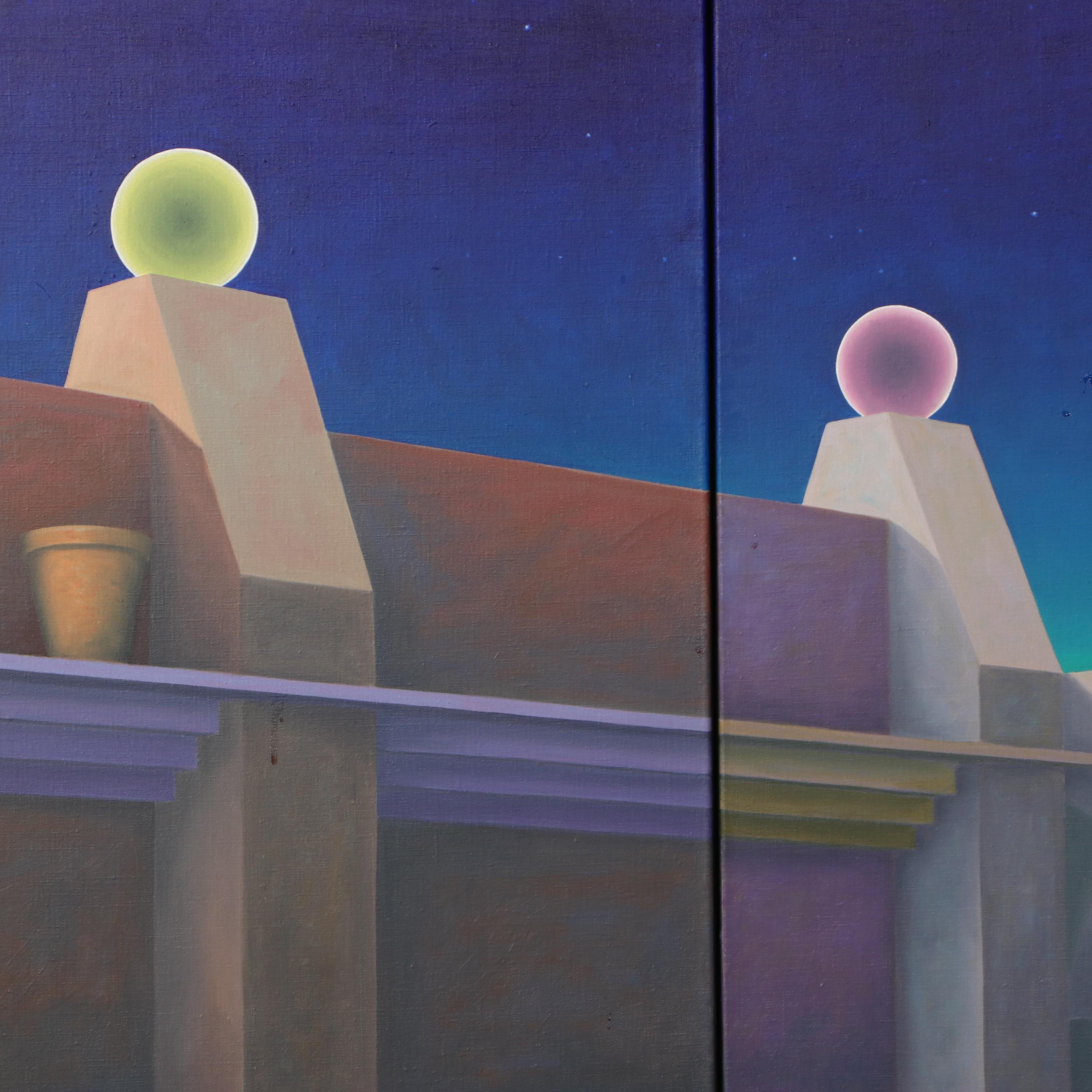 Kim Krause Monumental Oil Diptych "Kepler / Paradox #3," 1992 | Everything But The House