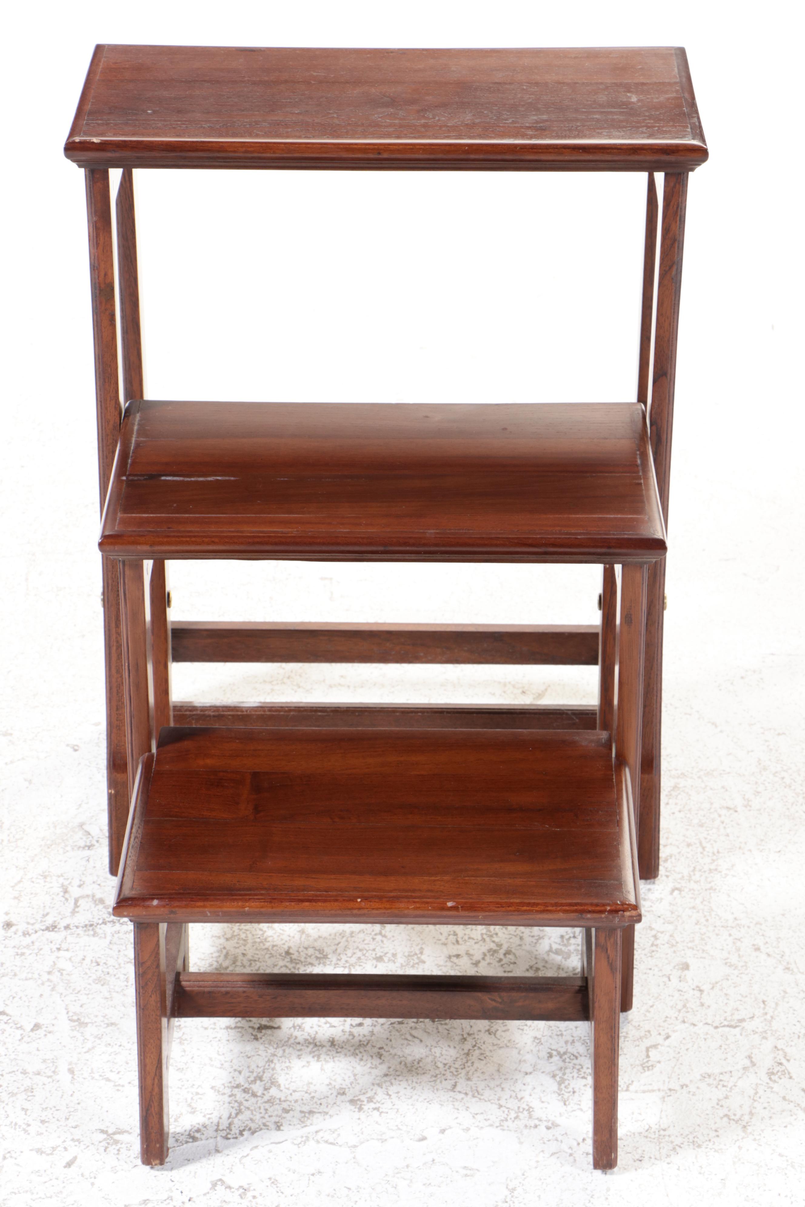 Frontgate Teak Metamorphic Side Table/Library Steps | EBTH