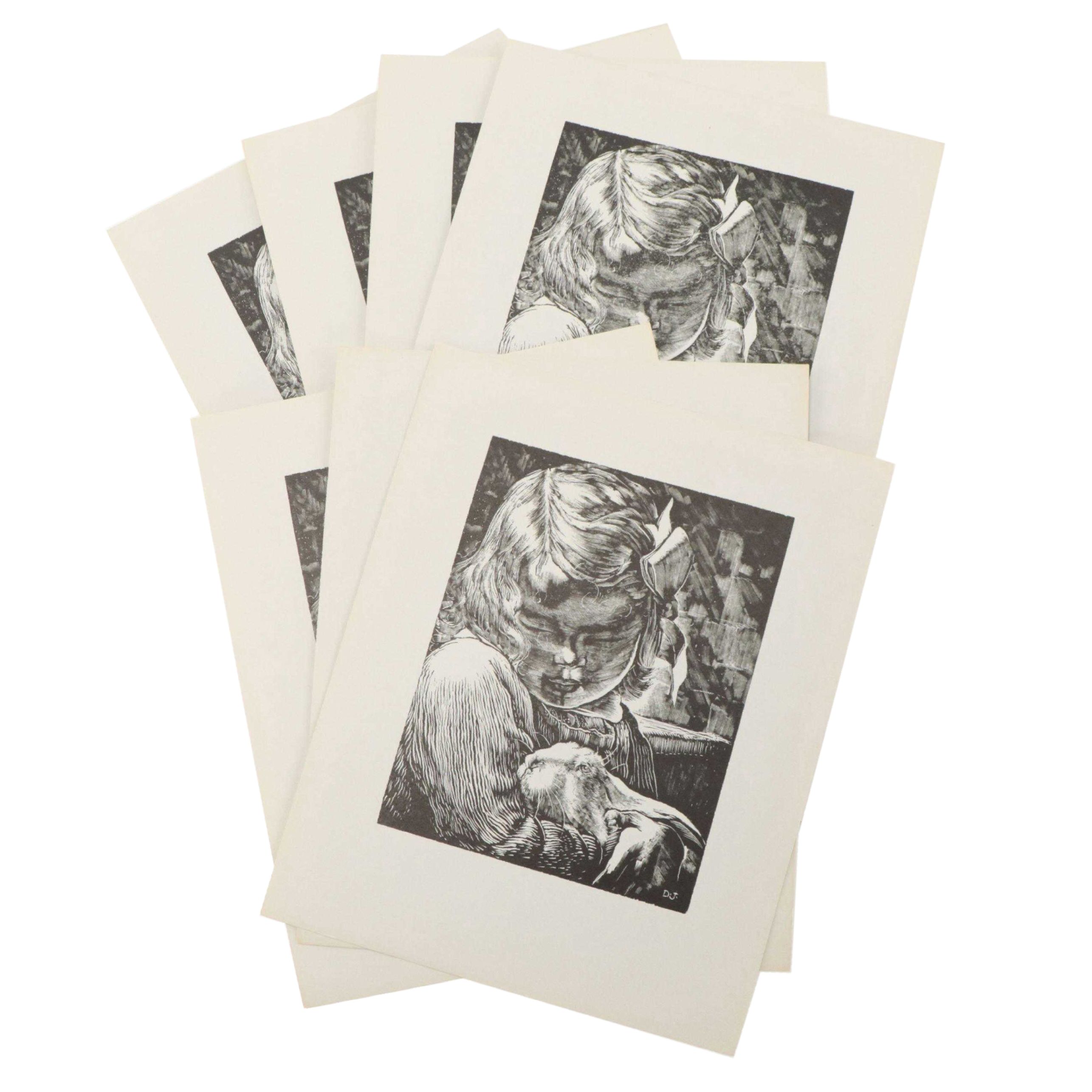 Dan Burne Jones Wood Engravings Including "Affection," 1930 | EBTH