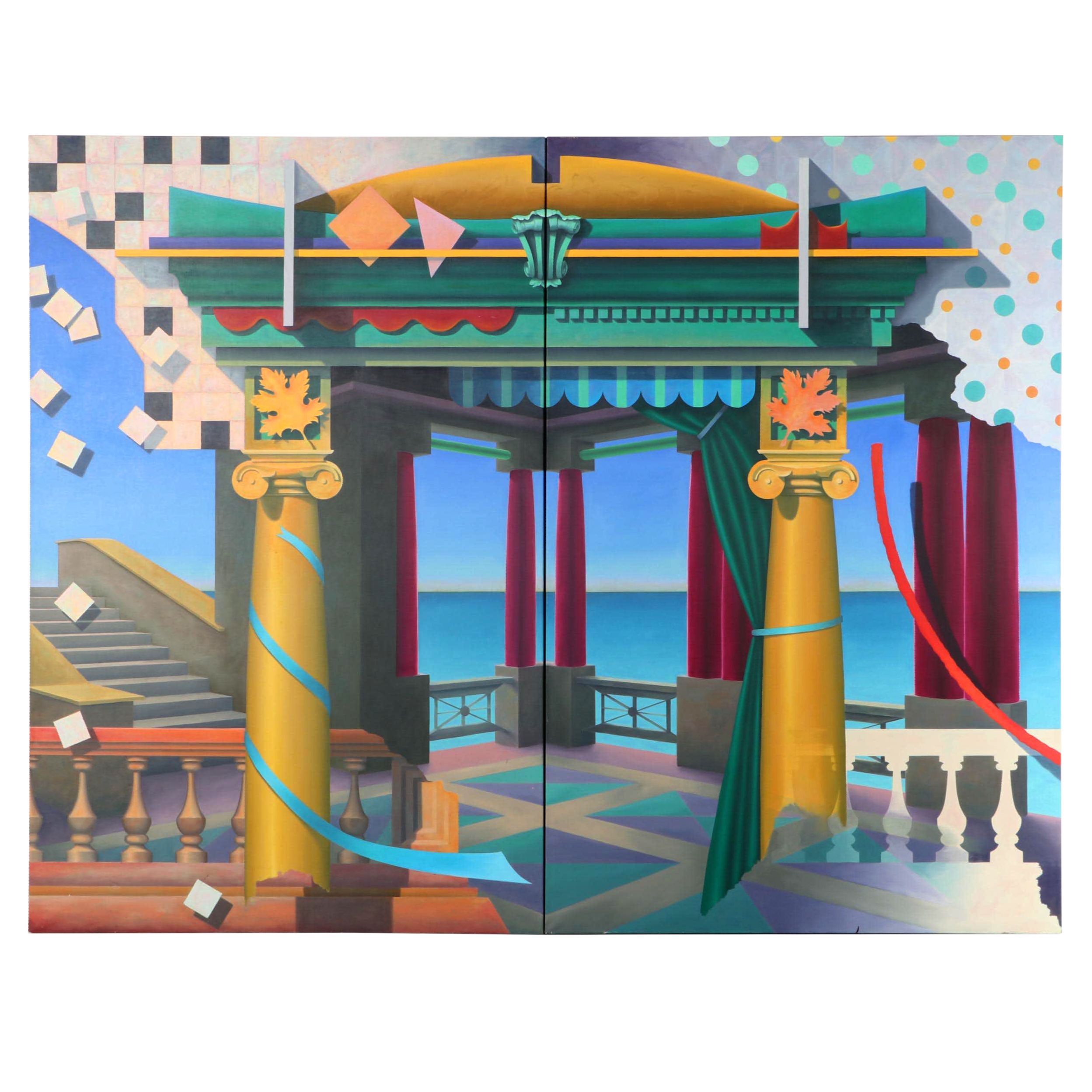 Kim Krause Monumental Oil Diptych "Kepler / Paradox #2," 1992 | EBTH