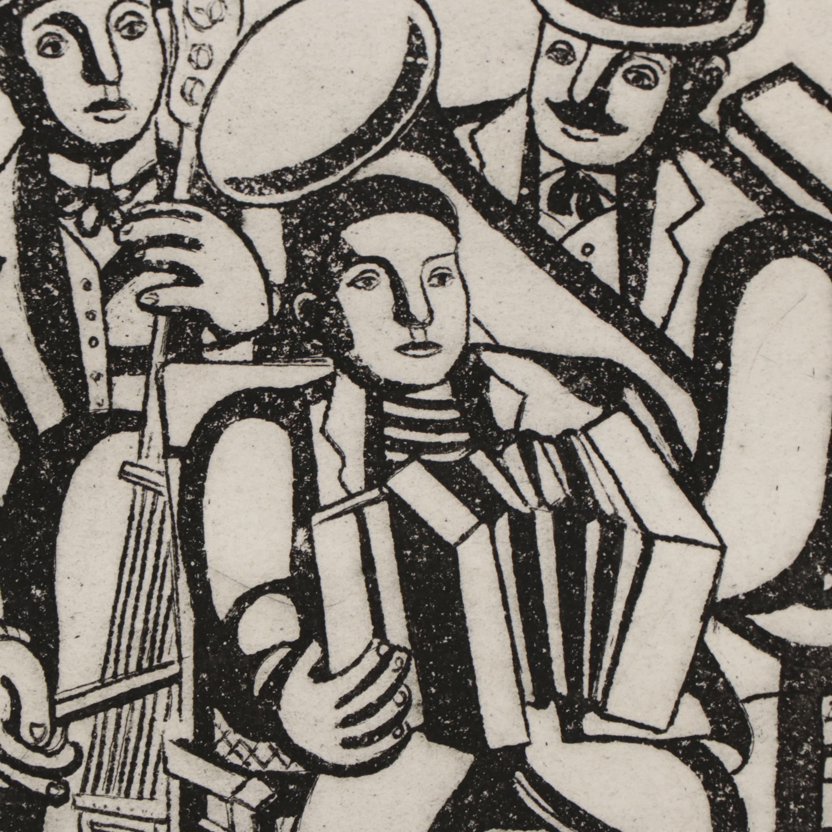 Fernand Leger Etching of Three Musicians | EBTH
