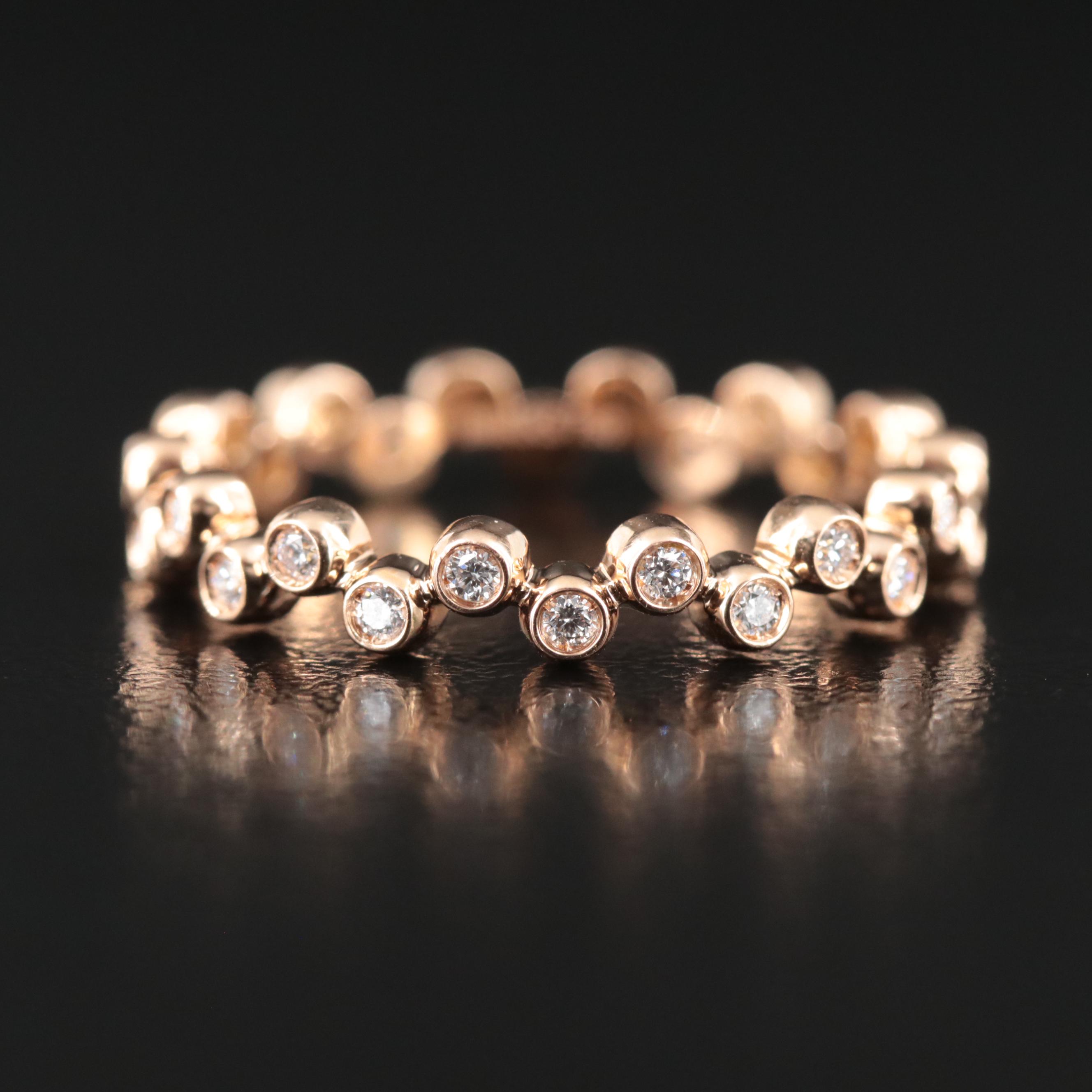Maison Birks "Iconic" 18K Rose Gold Diamond Stackable Eternity Ring | EBTH