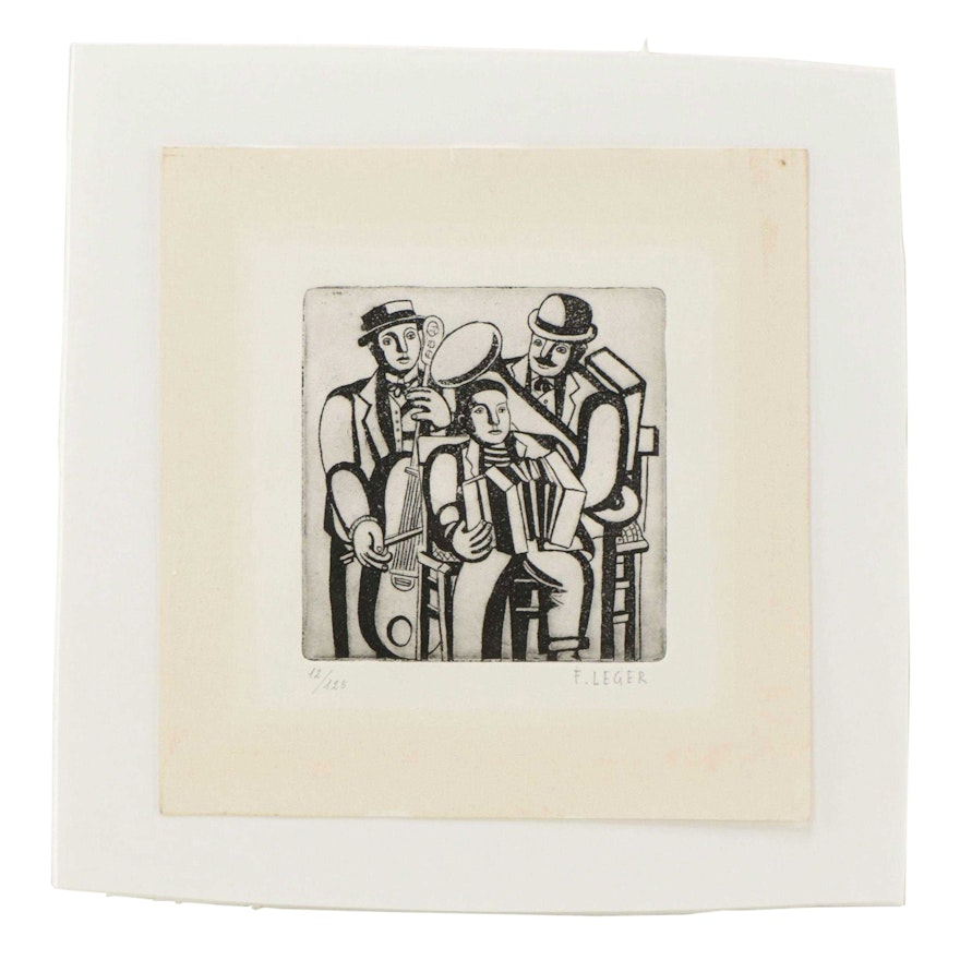 Fernand Leger Etching of Three Musicians | EBTH Fernand Leger Etching of Three Musicians | EBTH