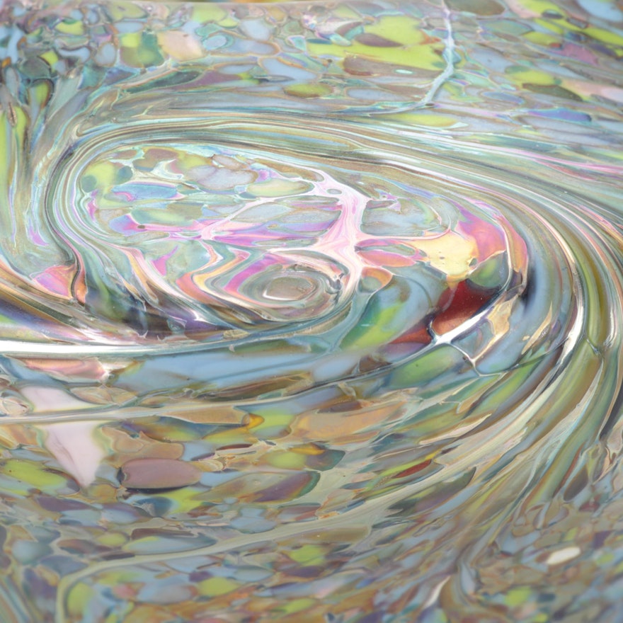 Eric W. Hansen Iridescent Textured Swirl Art Glass Vase, 2020 | EBTH Eric W. Hansen Iridescent Textured Swirl Art Glass Vase, 2020 | EBTH