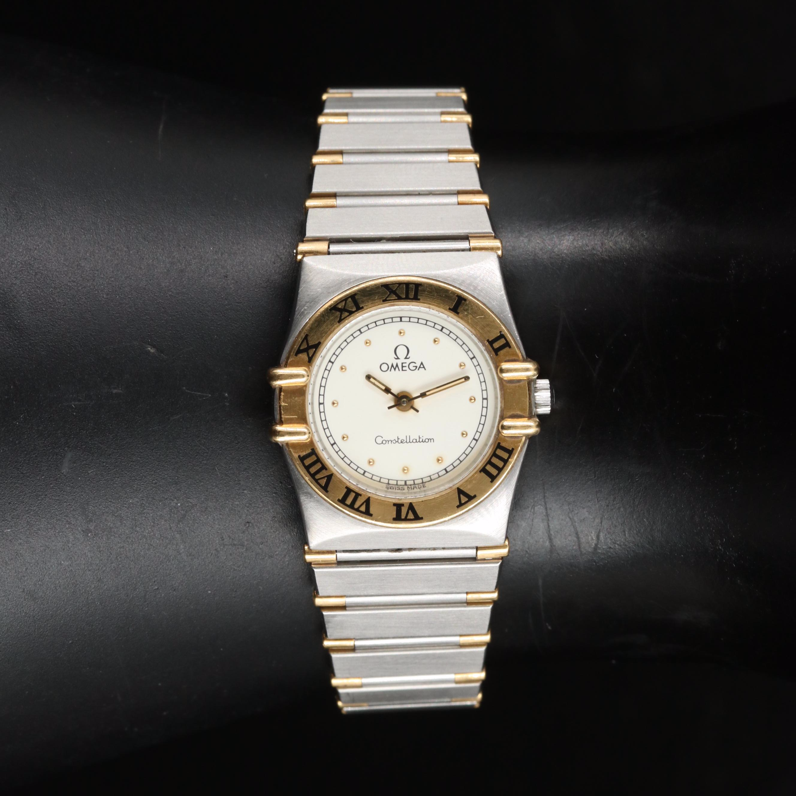 Omega Constellation Gold and Steel White Quartz Wristwatch | Everything ...