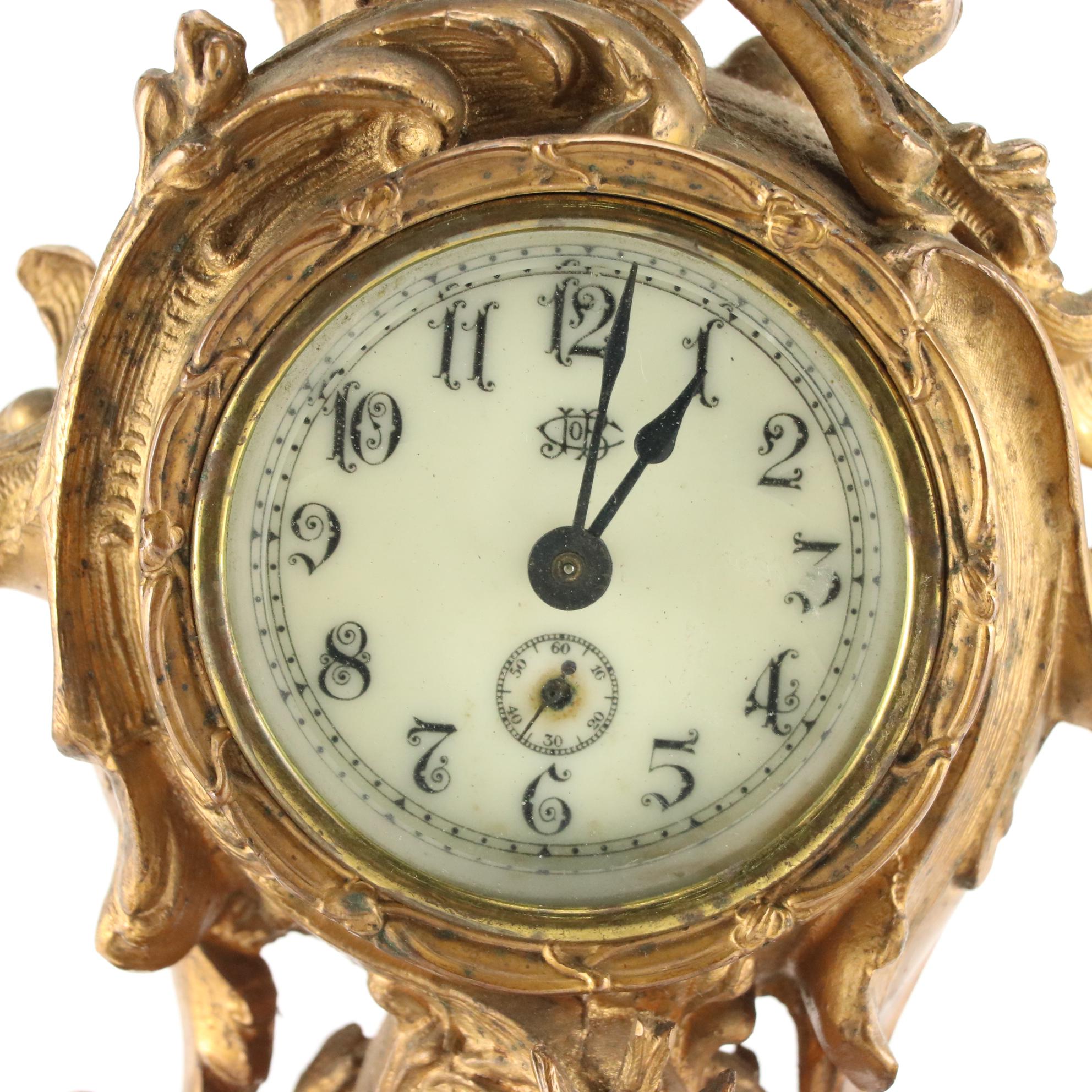 The Jennings Brothers Mfg. Co. Gilt Metal Rococo Mantel Clock | EBTH