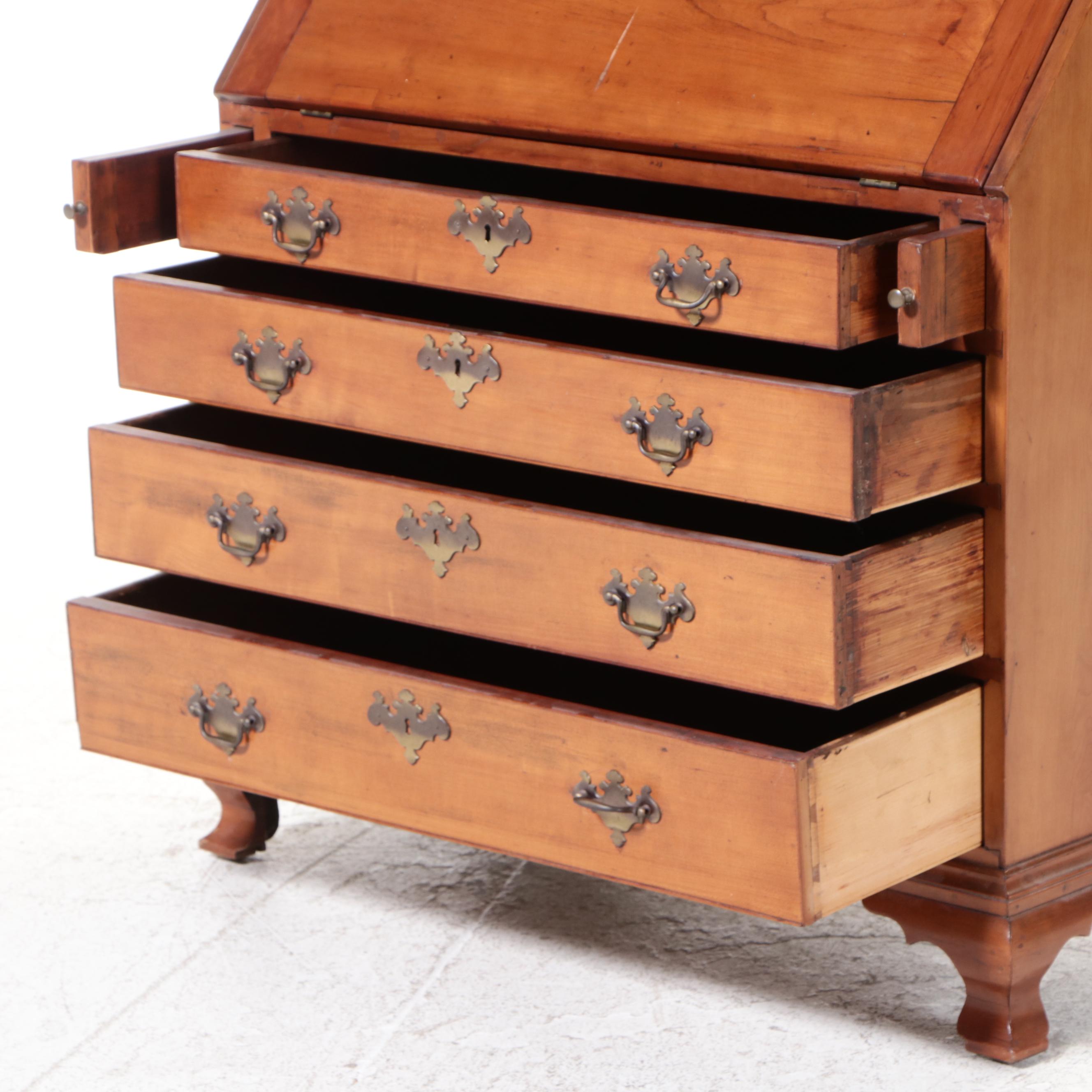 Early Chippendale Maple Secretary Desk with Blind-Doors, 19th Century ...