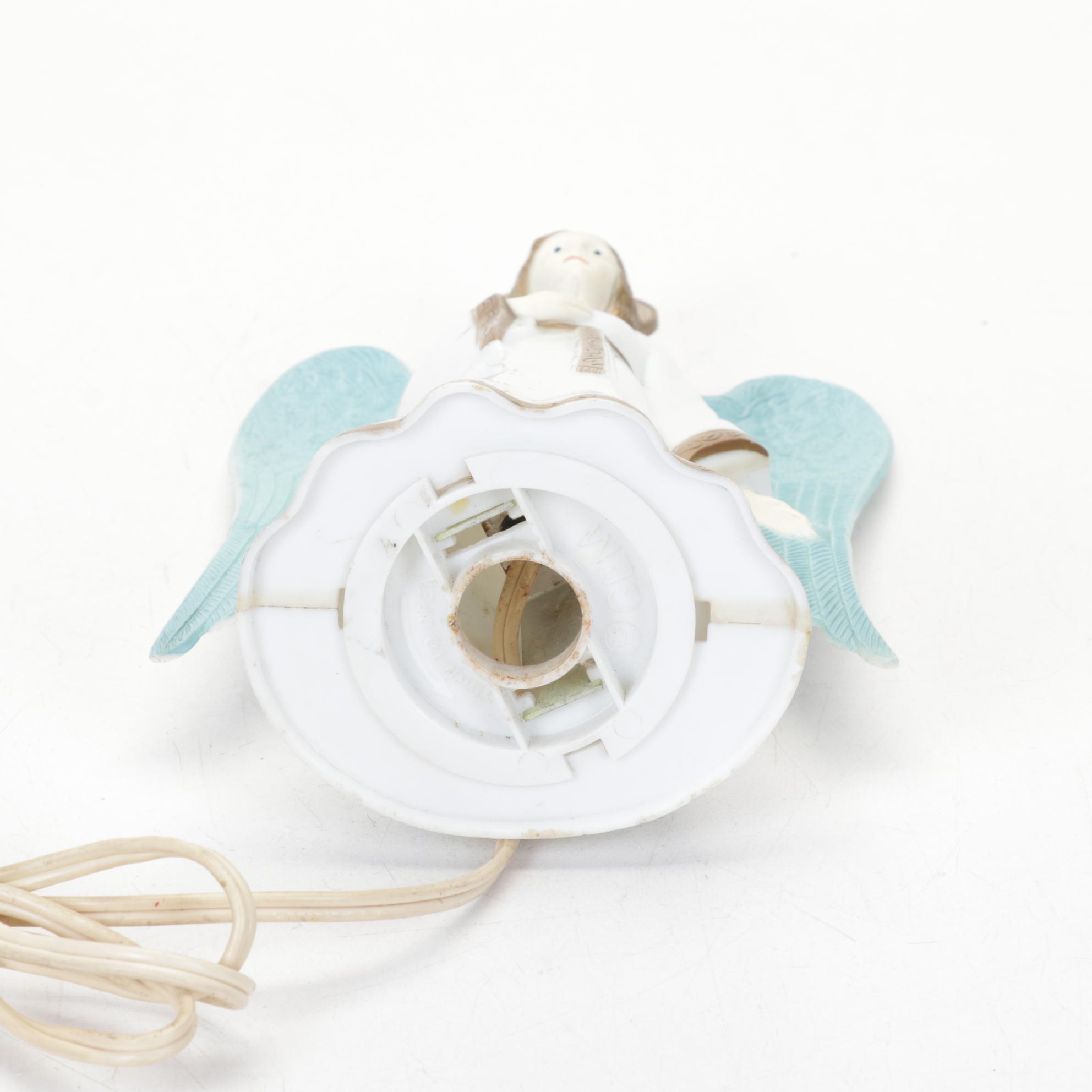 Coloramic Tree Stand, Light-up Angel Topper, and Putz in Old and New ...