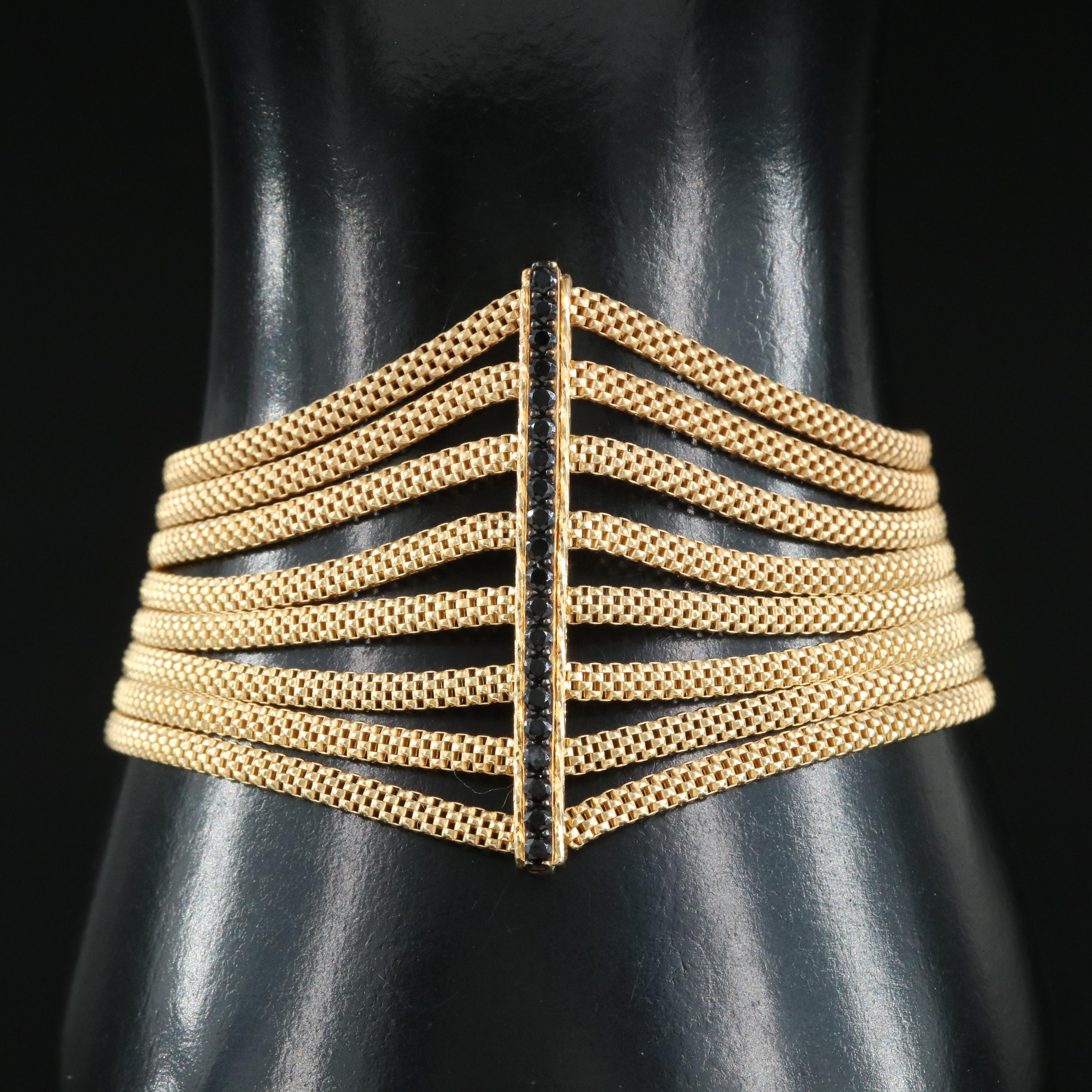 Italian Sterling Spinel Multi-Strand Popcorn Chain Bracelet | EBTH