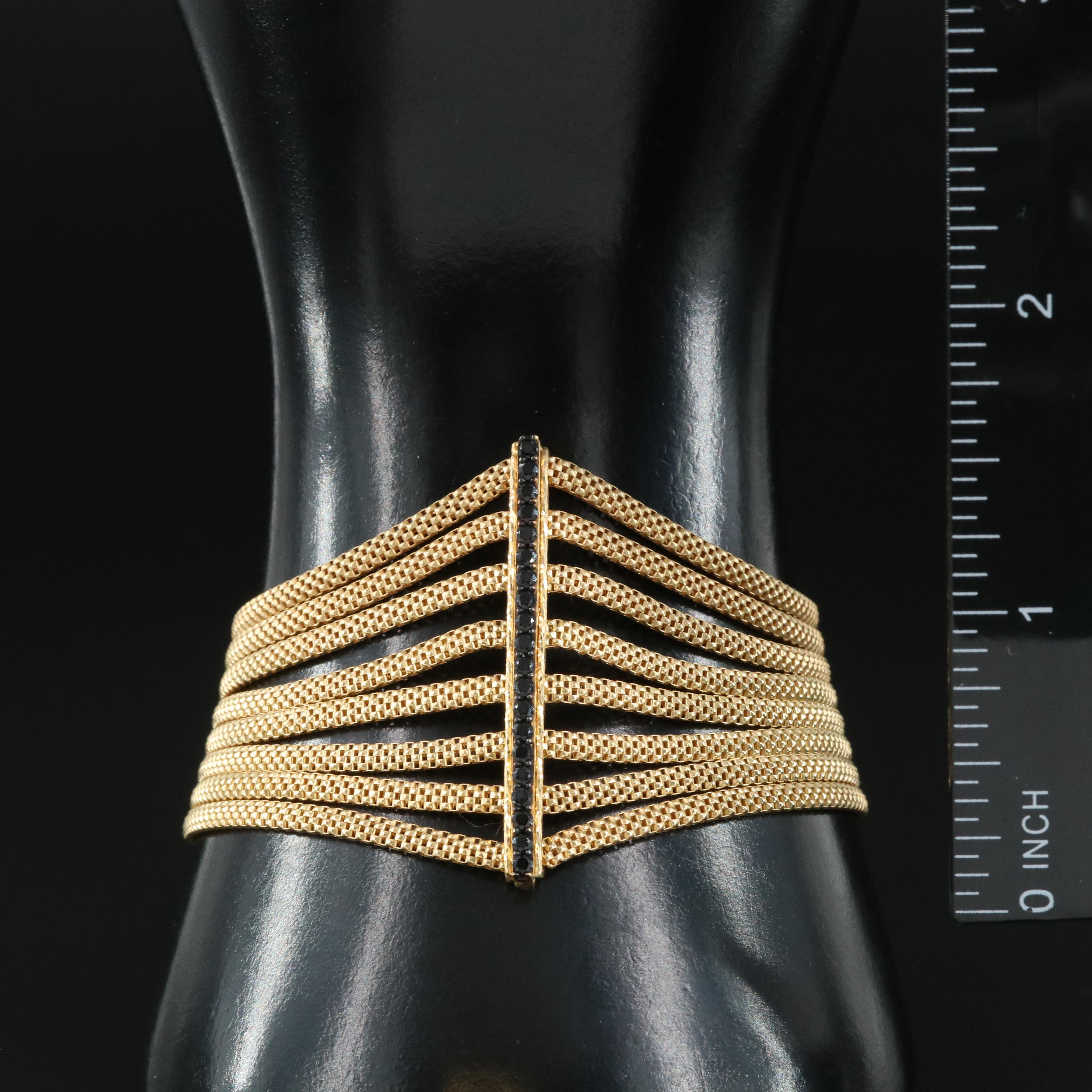 Italian Sterling Spinel Multi-Strand Popcorn Chain Bracelet | EBTH