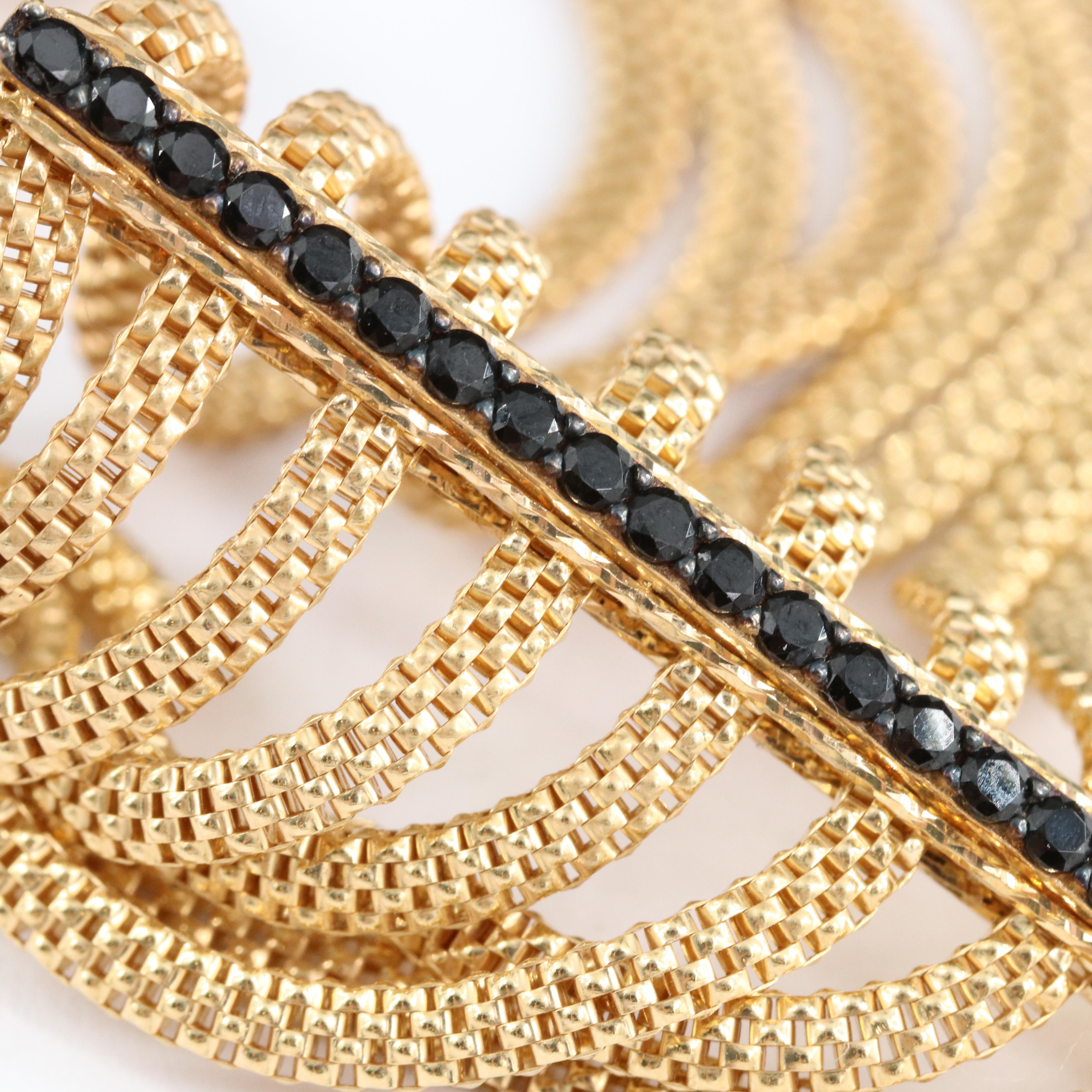 Italian Sterling Spinel Multi-Strand Popcorn Chain Bracelet | EBTH