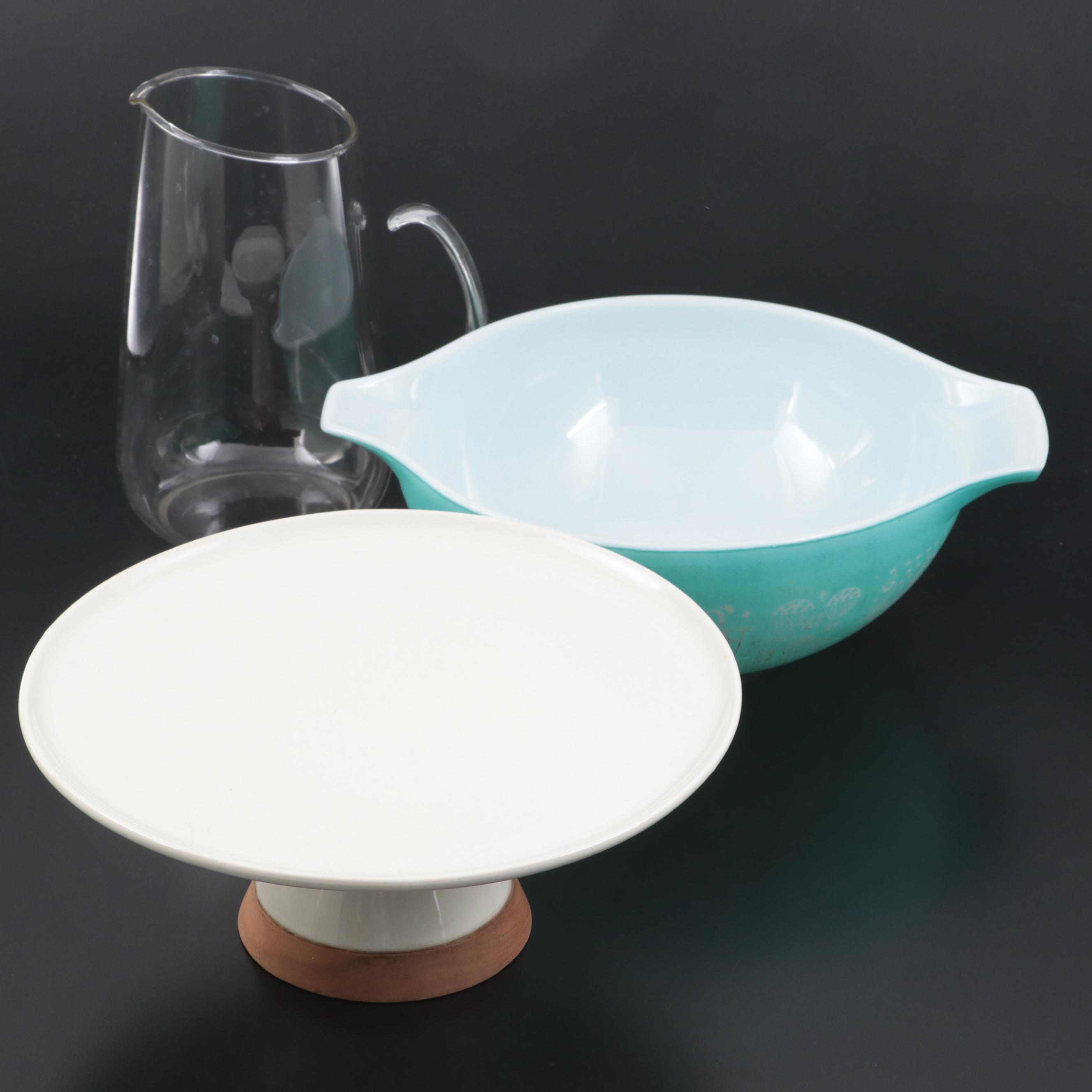 Pyrex "Butterprint" Cinderella Bowl with Pyrex Pitcher and Cake Stand ...