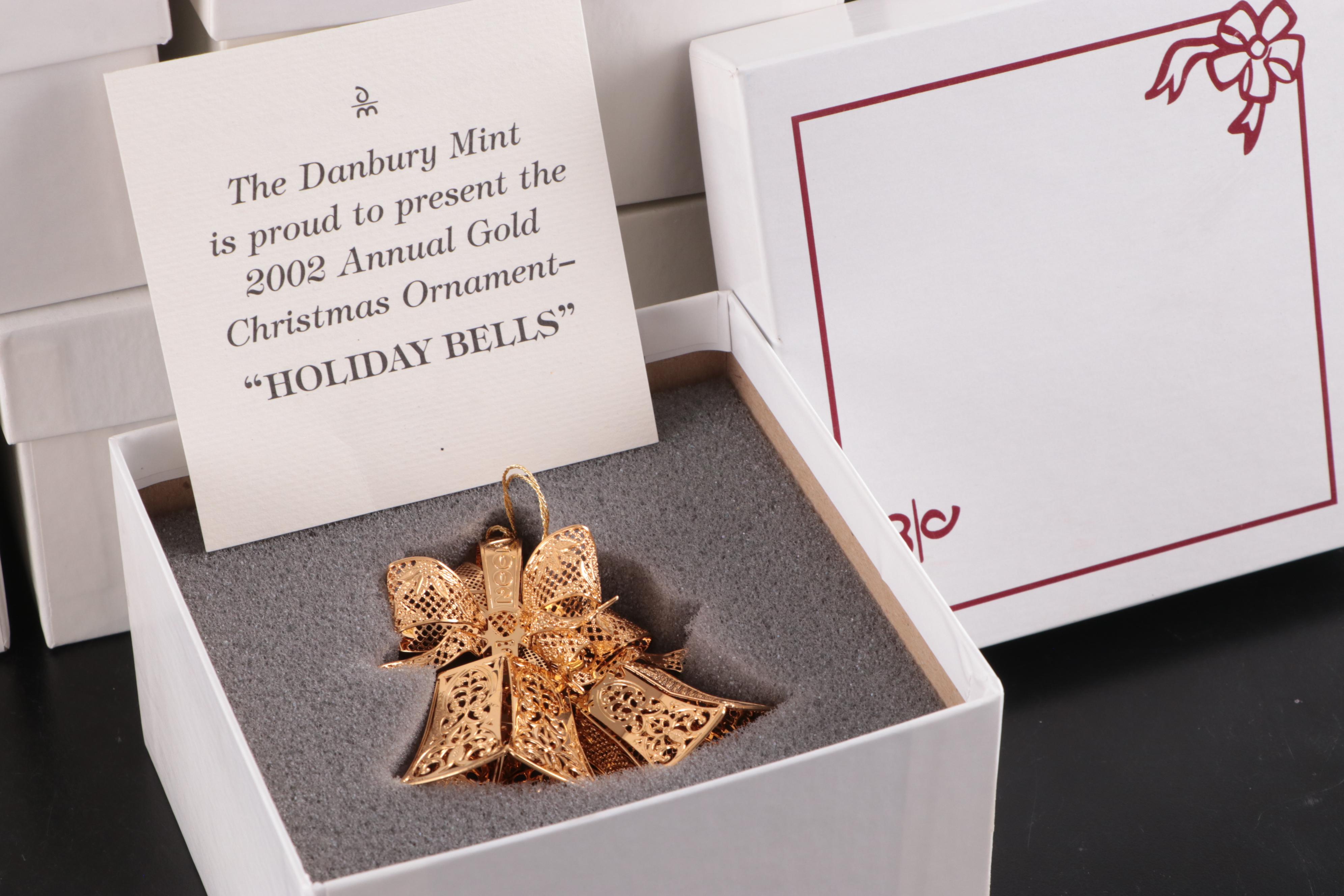 The Danbury Mint Annual Gold Metal Christmas Ornaments | EBTH
