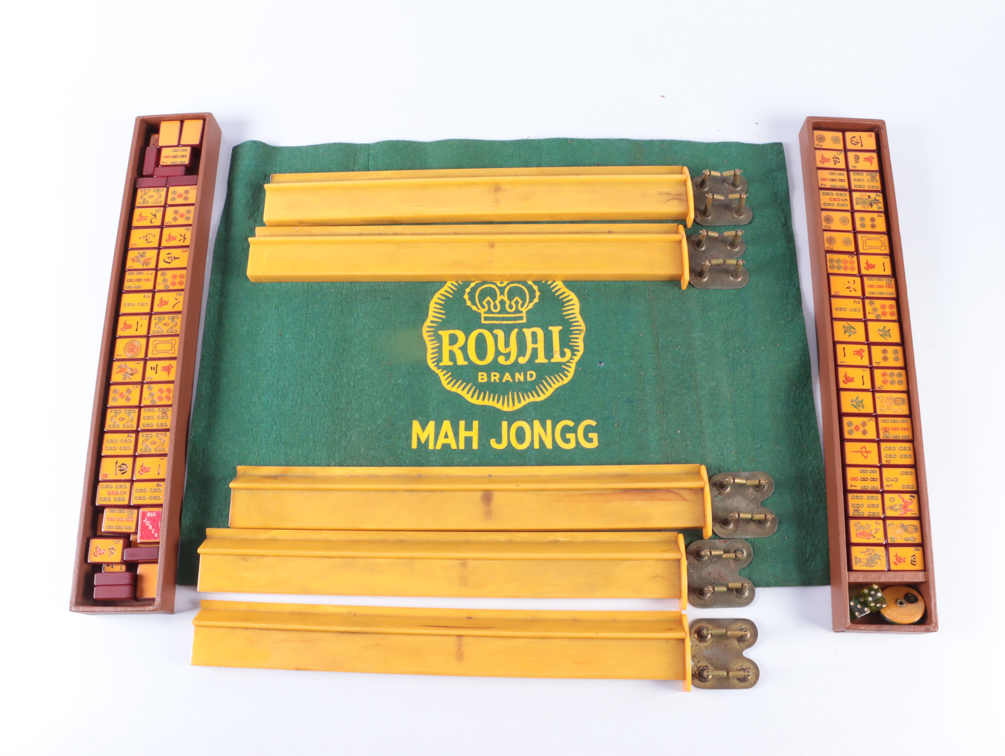 Mid-Century Butterscotch Bakelite Royal Mah Jongg Set | Everything But ...