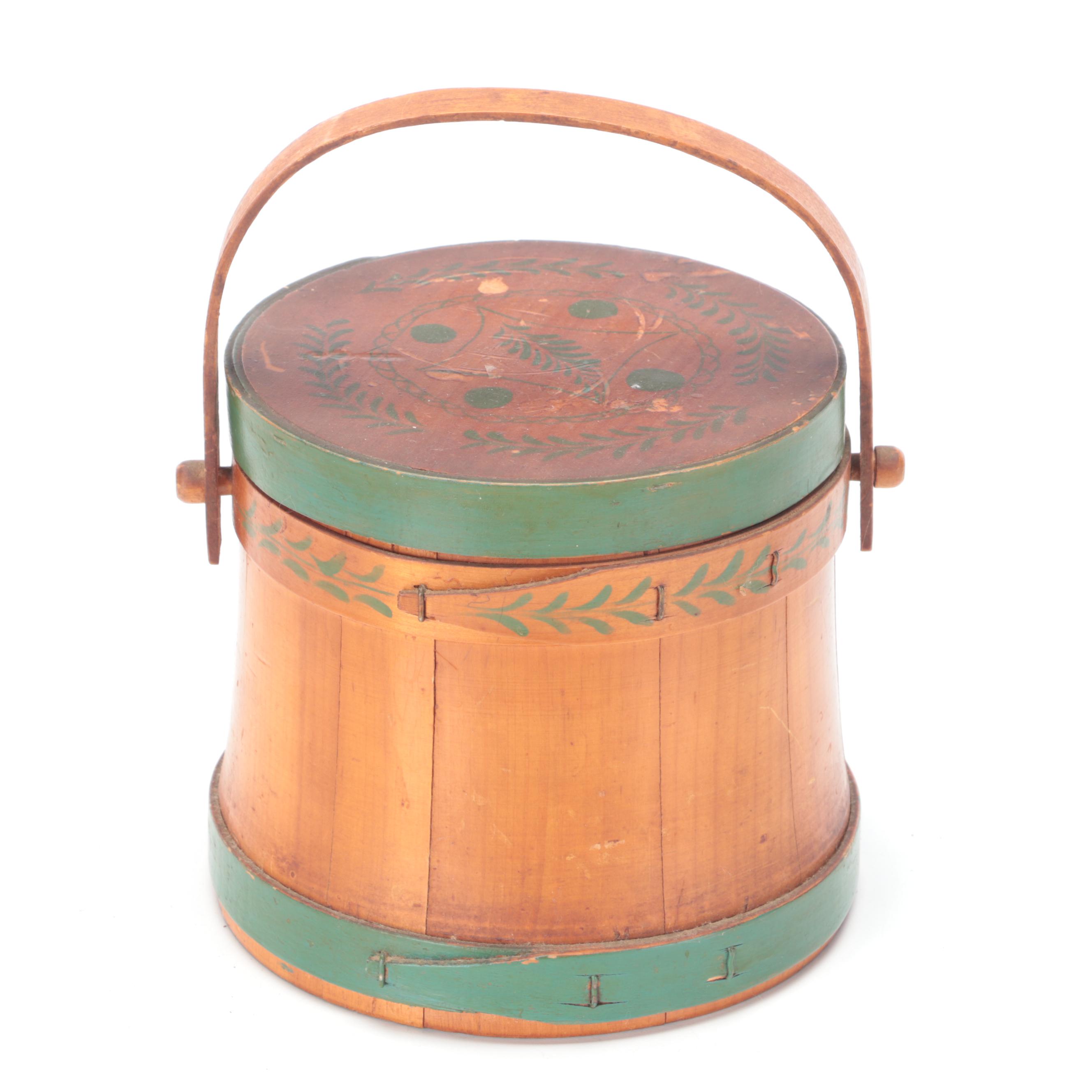 Hand-Painted and Hand-Crafted Wooden Firkins, Two With Lids | EBTH