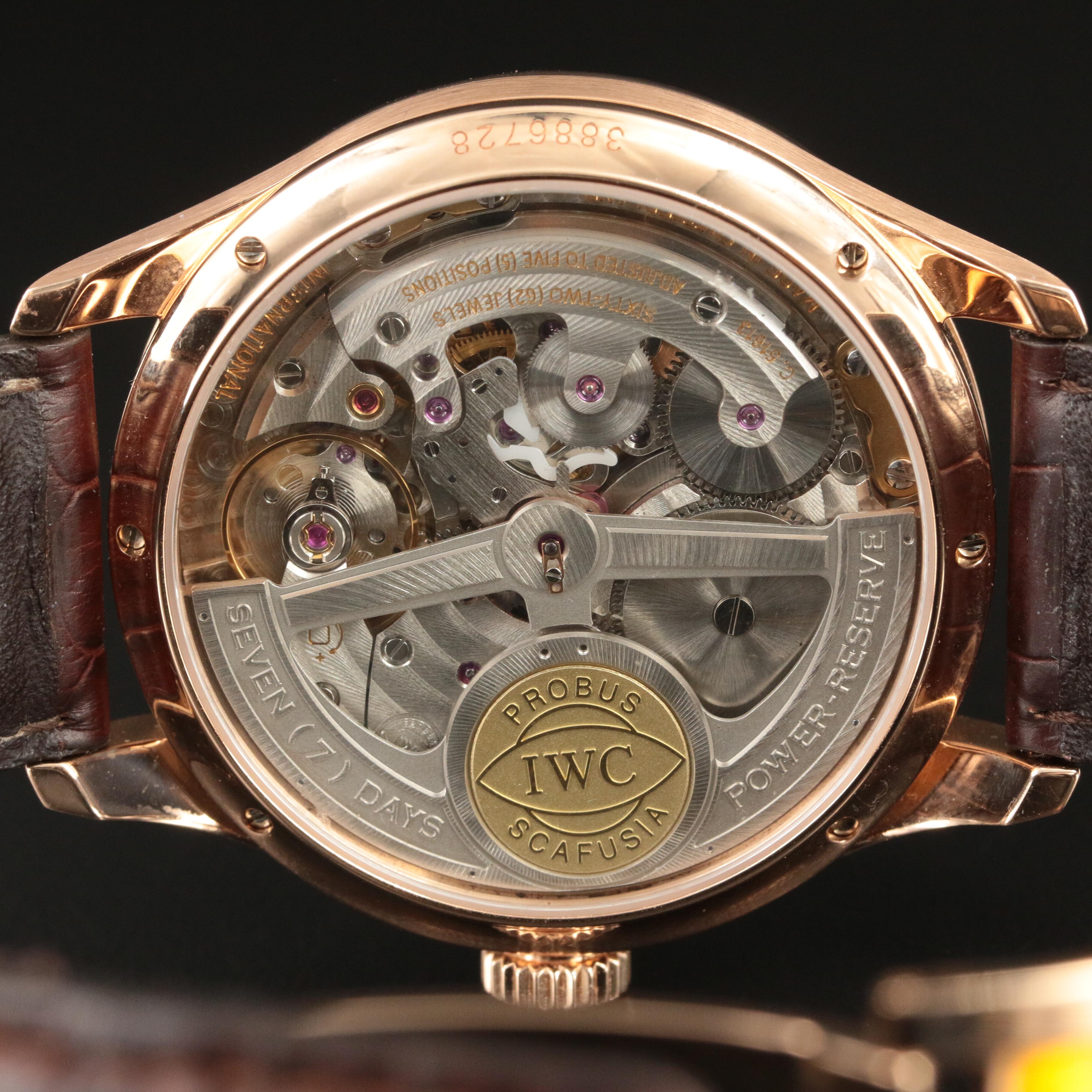 18K IWC Portugieser Perpetual Calendar, 7-Day Power Reserve Wristwatch ...