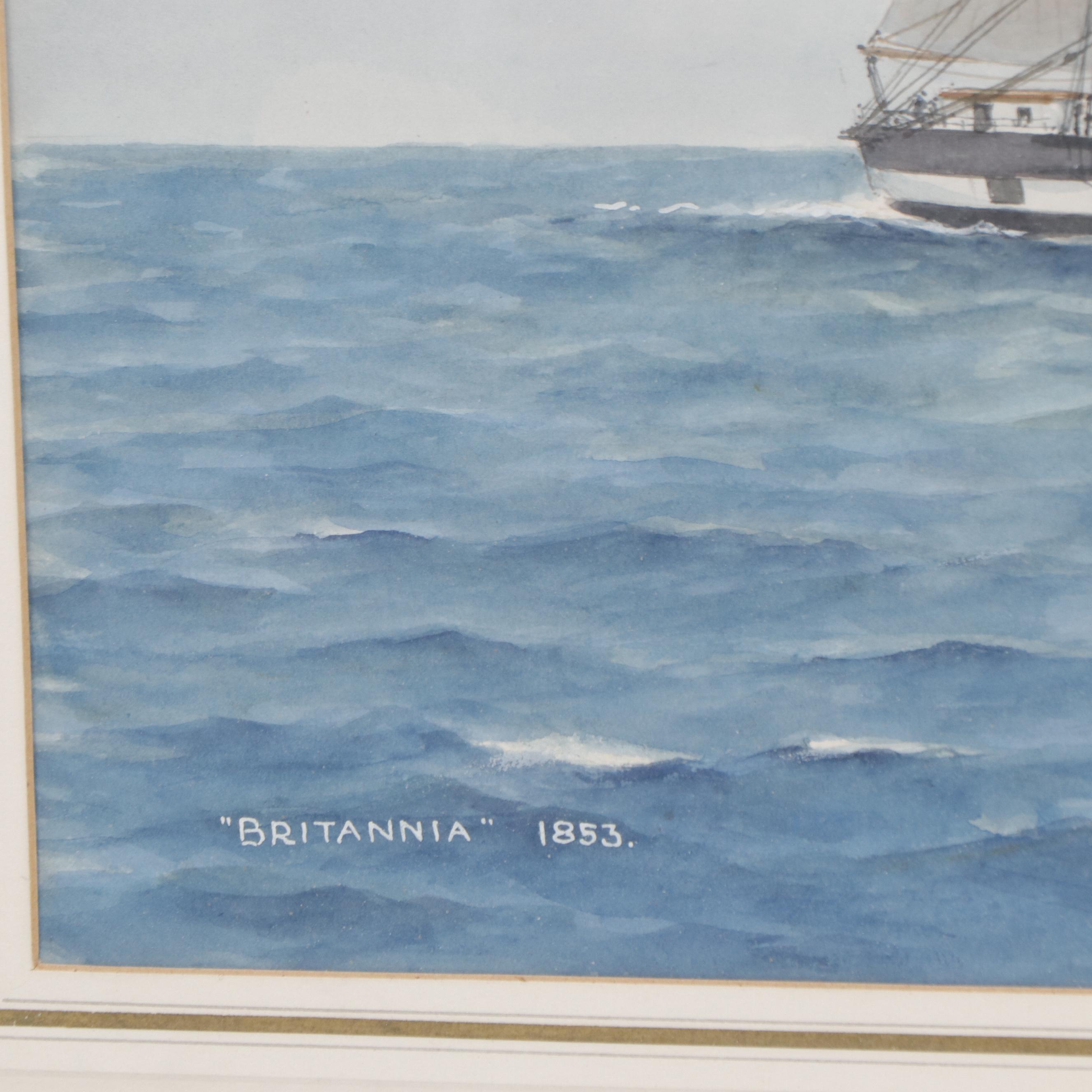 Eric Tufnell Marine Watercolor Painting " 'Britannia' 1853" | EBTH