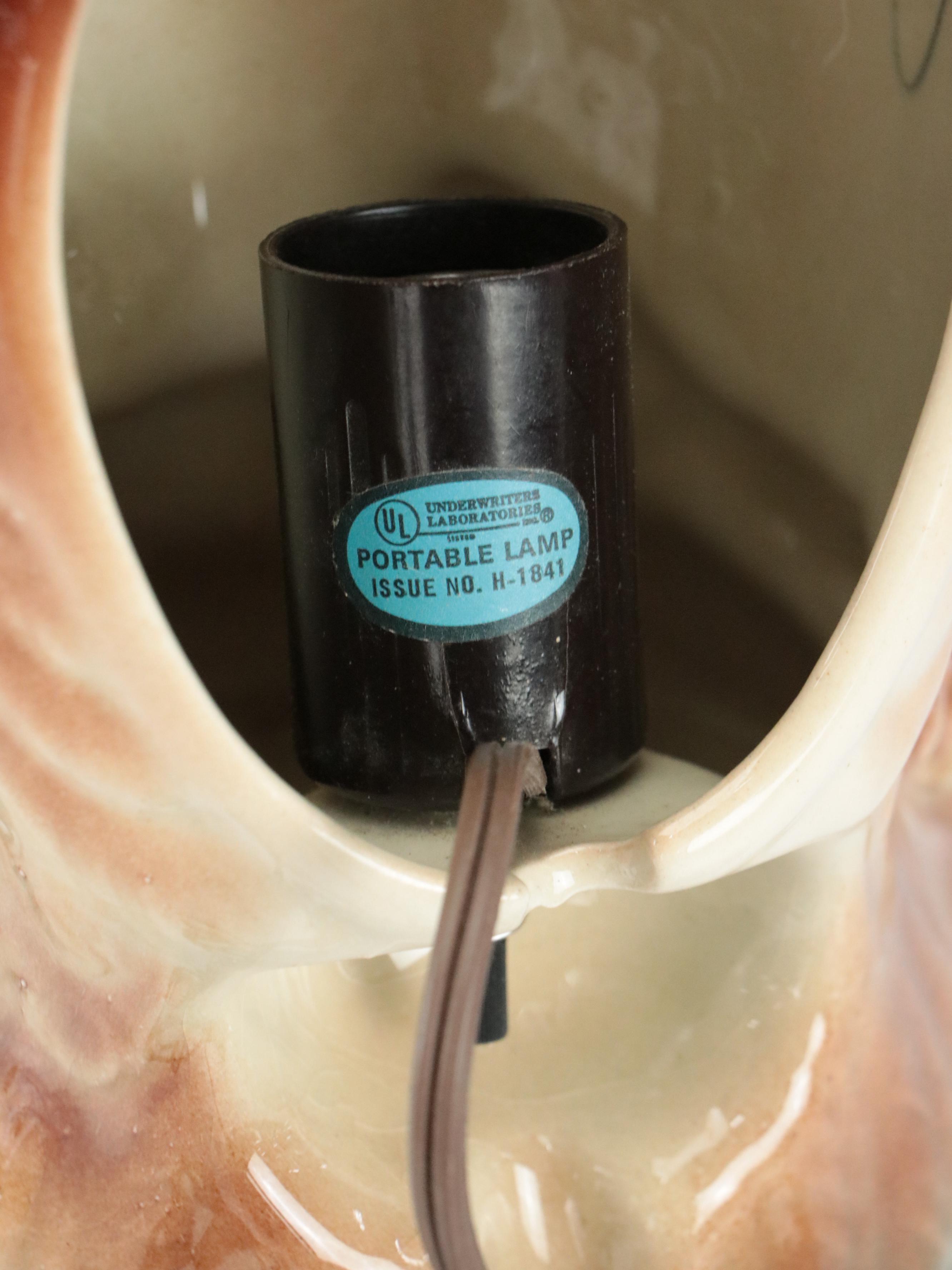 Howard Kron's "McCloud Hoot" Owl With Lane Duck Ceramic TV Lamps, Mid ...