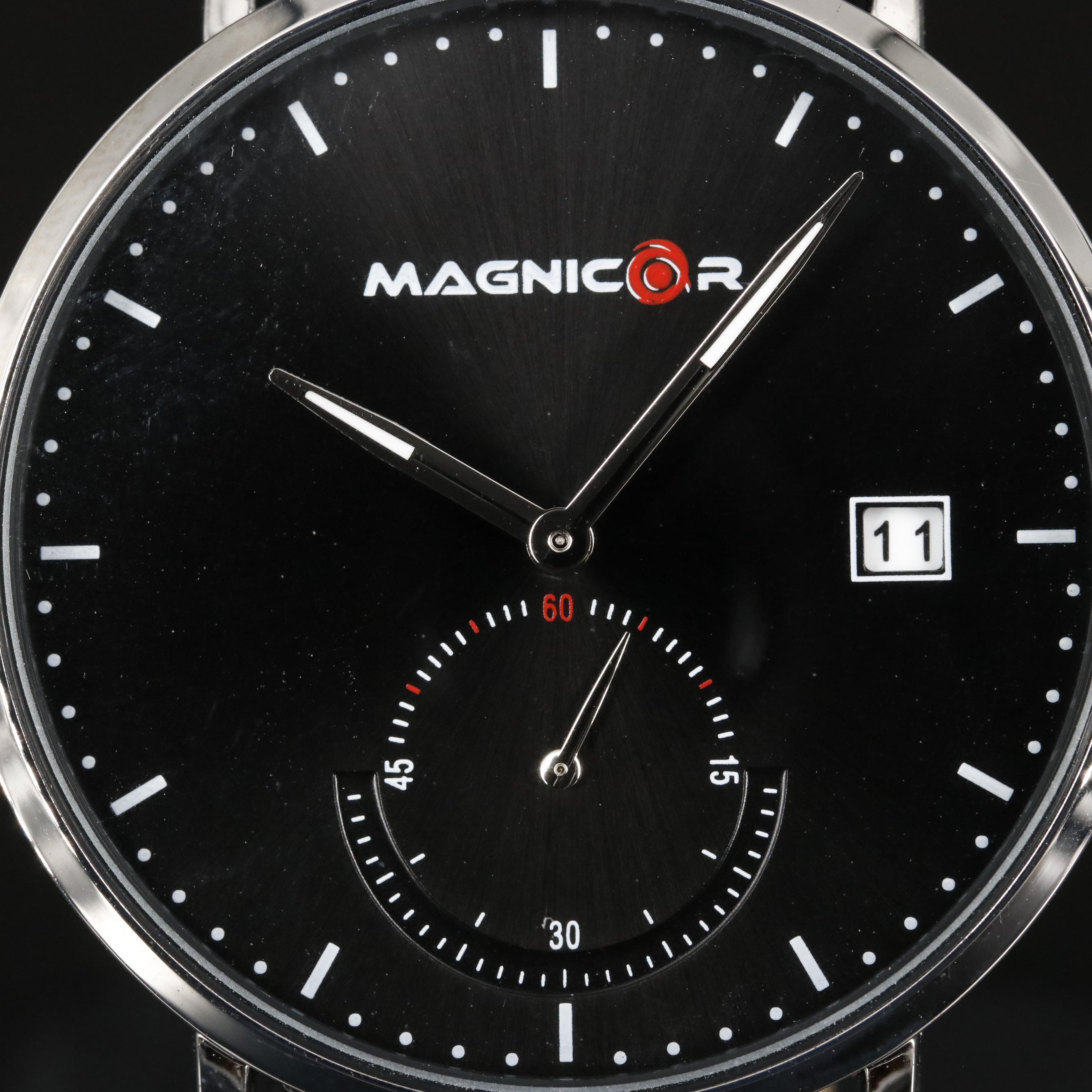 Magnicor Quartz Analog Watch with Black Dial and Strap | EBTH