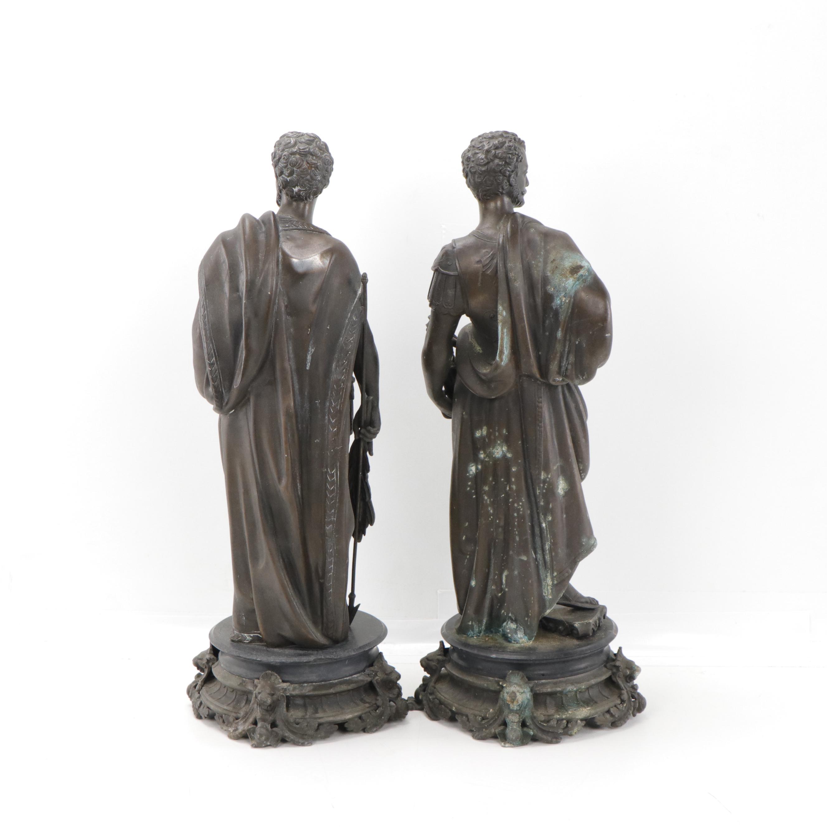 Cast Spelter Sculptures of Contrapposto Male Figures | Everything But ...