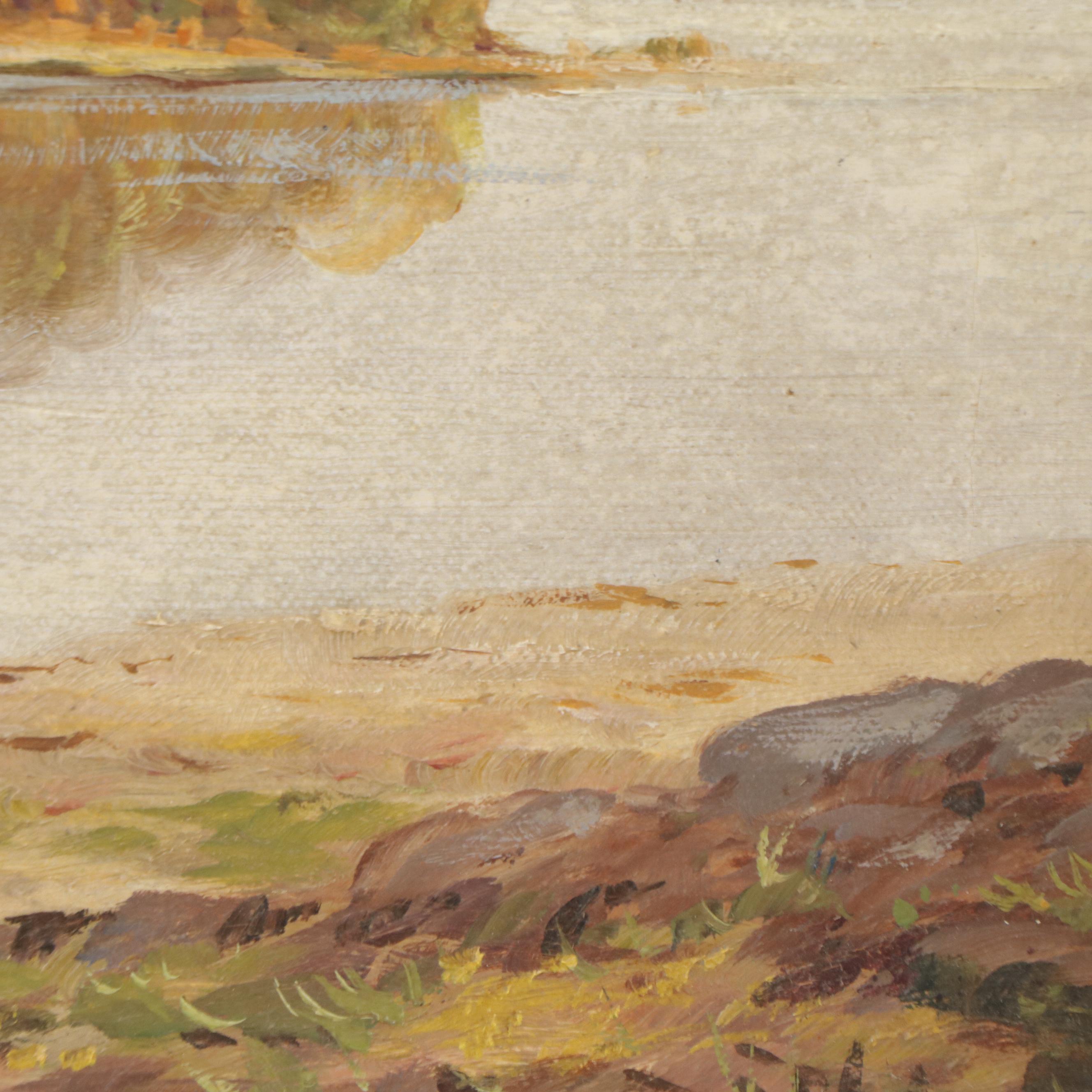 Robert Mason Oil Painting "Derwentwater from Friar's Crag," Mid-20th ...