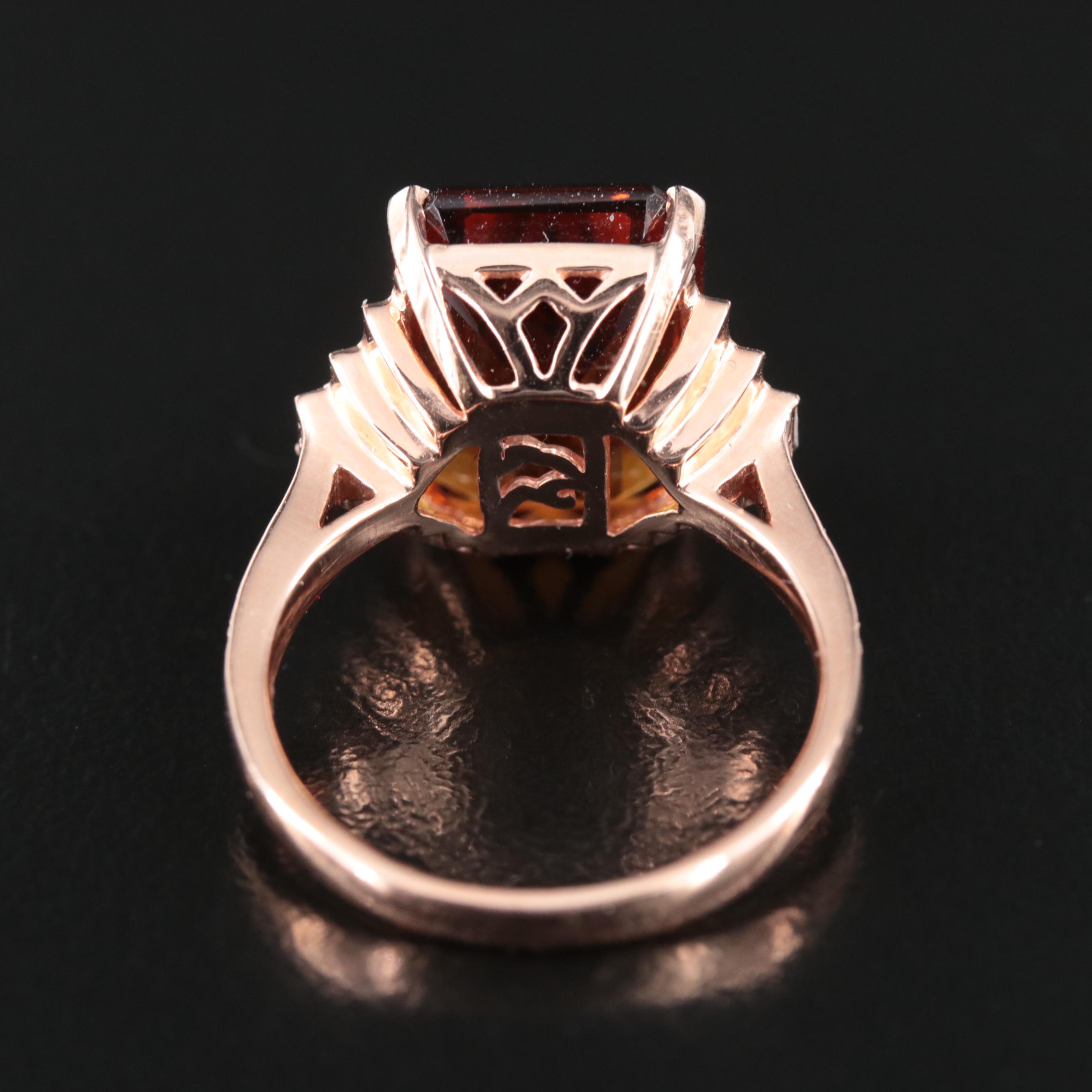 EFFY 14K Rose Gold Garnet and Diamond Ring | EBTH