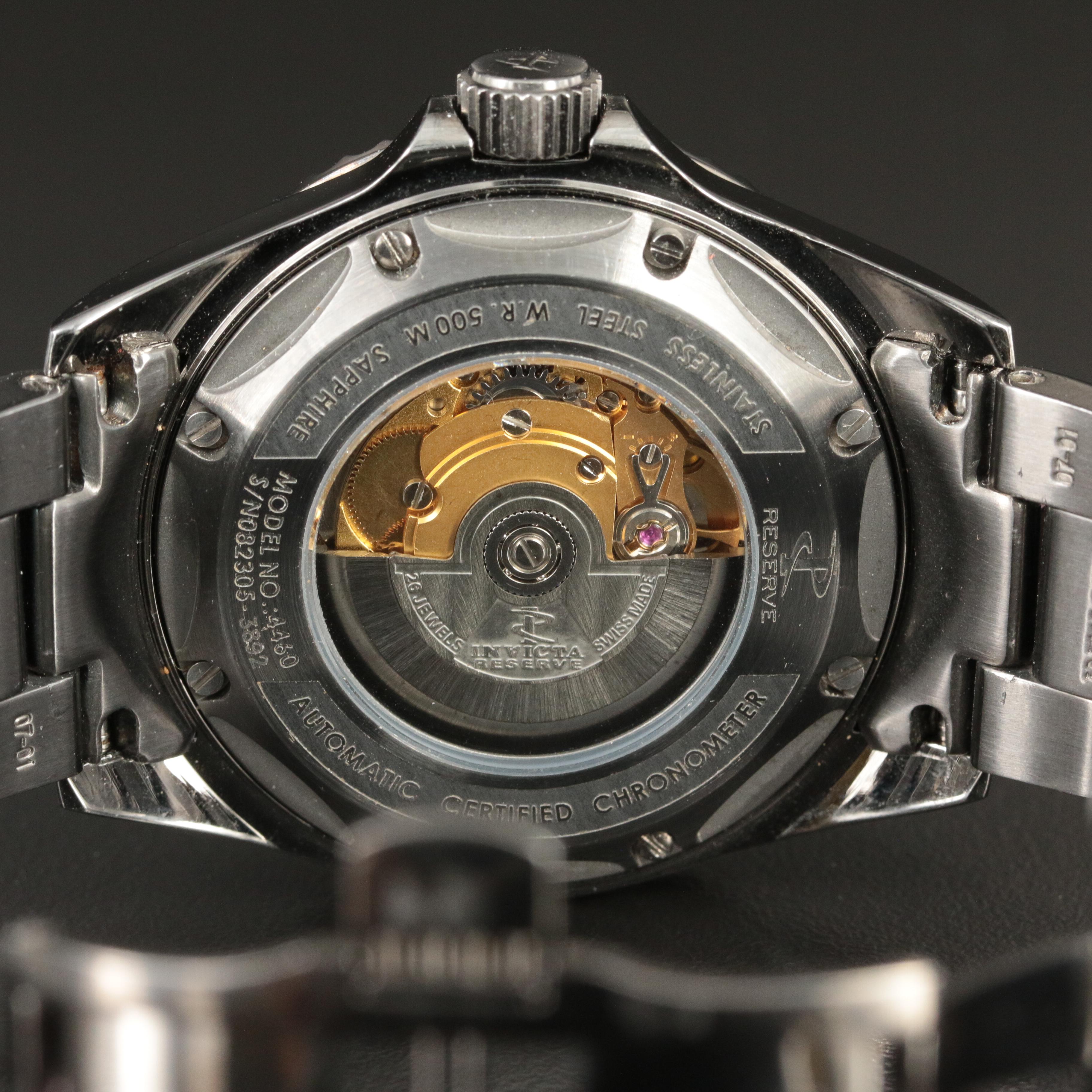 Invicta 4460 Diver Diamond Dial Automatic Chronometer Swiss-Made Watch ...