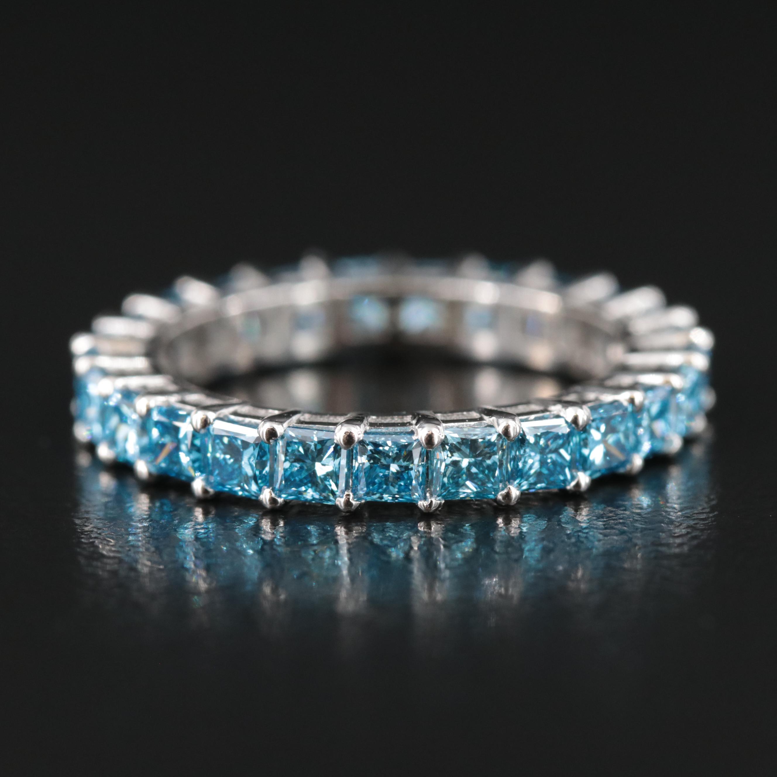Stackable Platinum 2.33 CTW Fancy Dark Blue Diamond Eternity Band | EBTH
