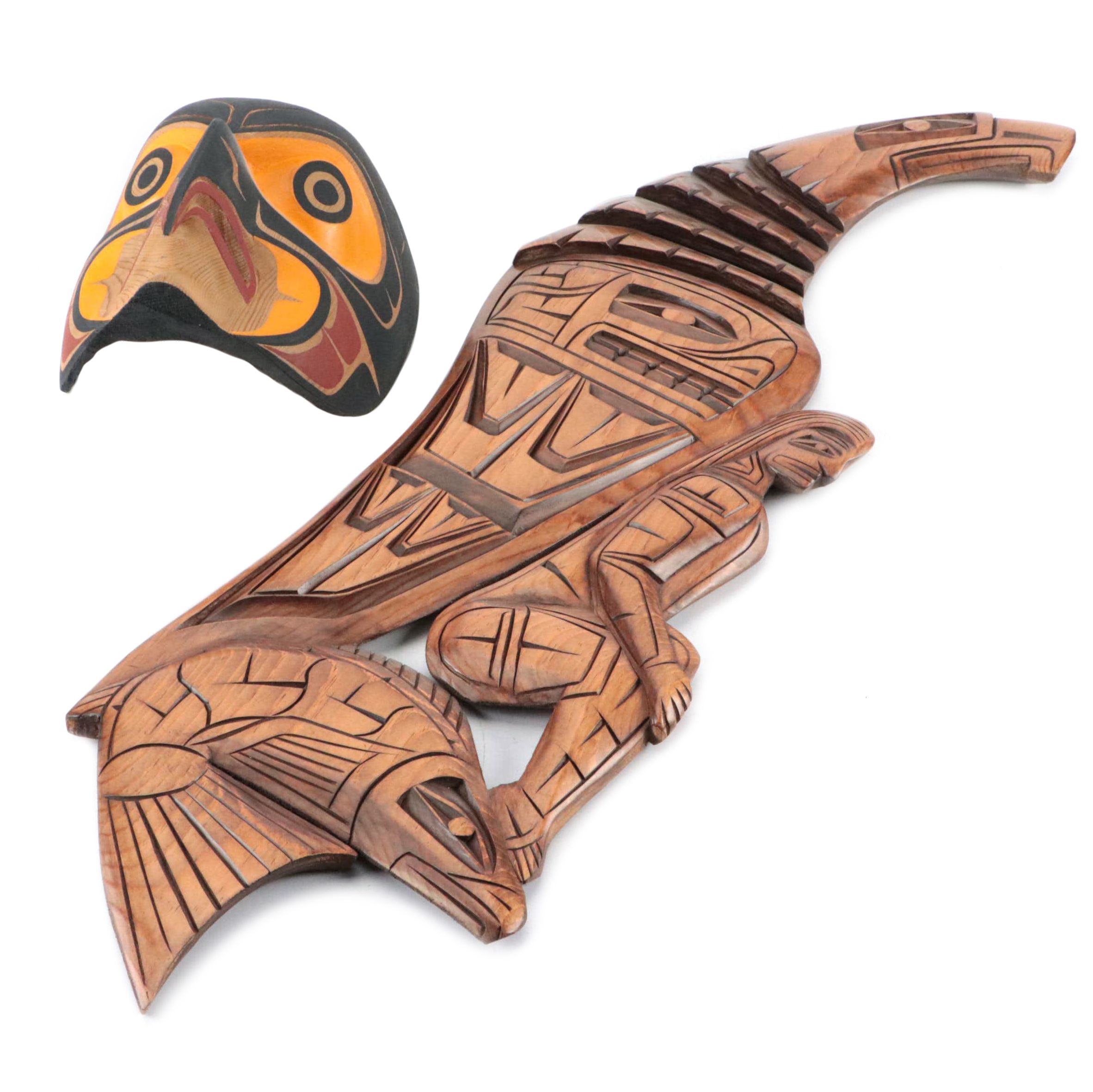 First Nations Mel Good Carved Wood Inset and Ozzie Matilpi "Kwagulin ...