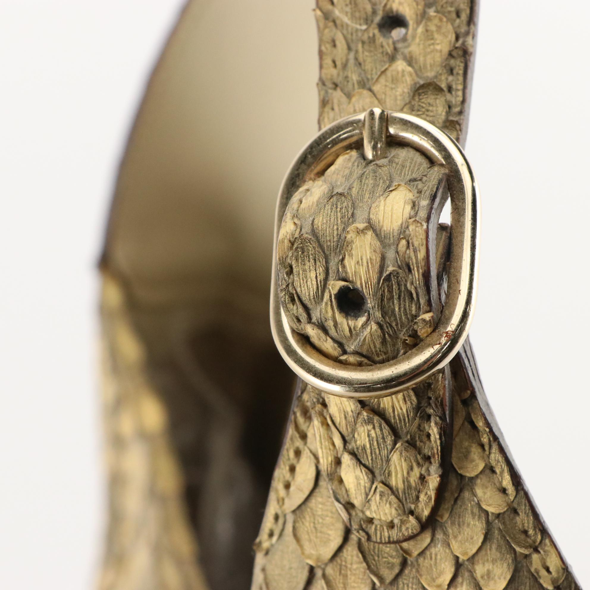 Gucci Python Skin Shoulder Bag with Lobster Claw Clasp | EBTH