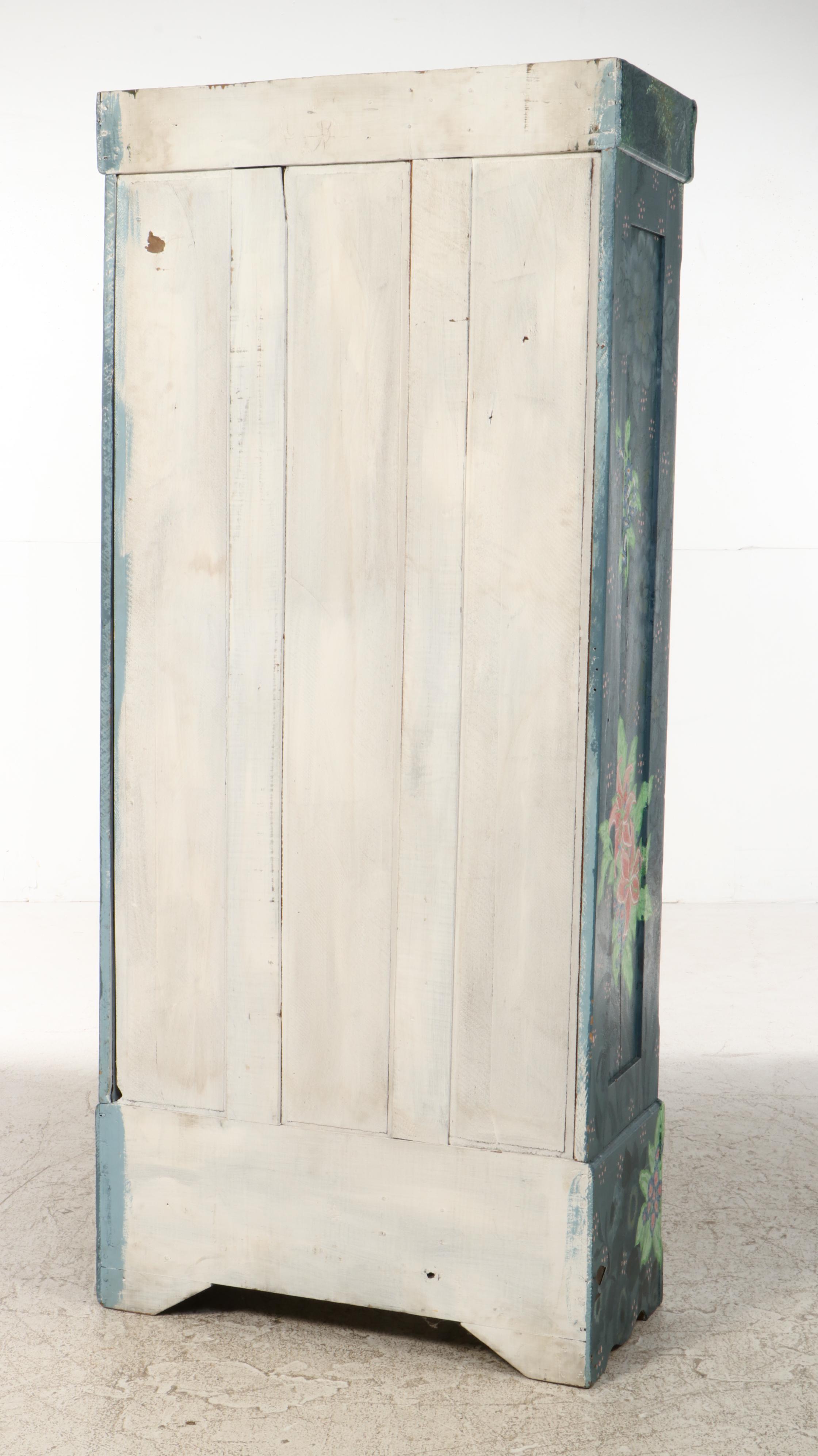 Victorian Custom-Painted Single-Door Wardrobe, Late 19th Century and ...