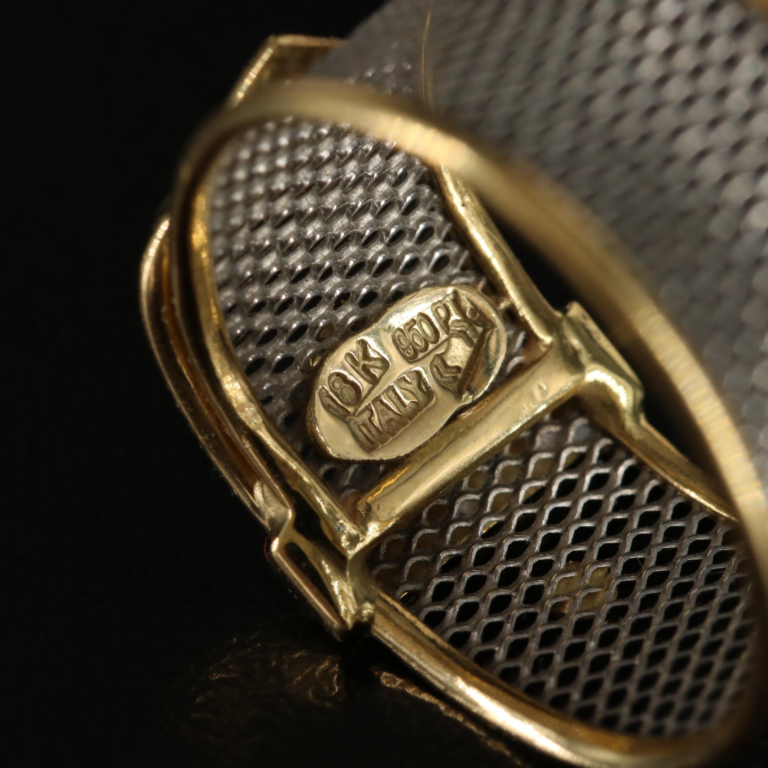 Platinum and 18K Mesh Buckle Ring | EBTH