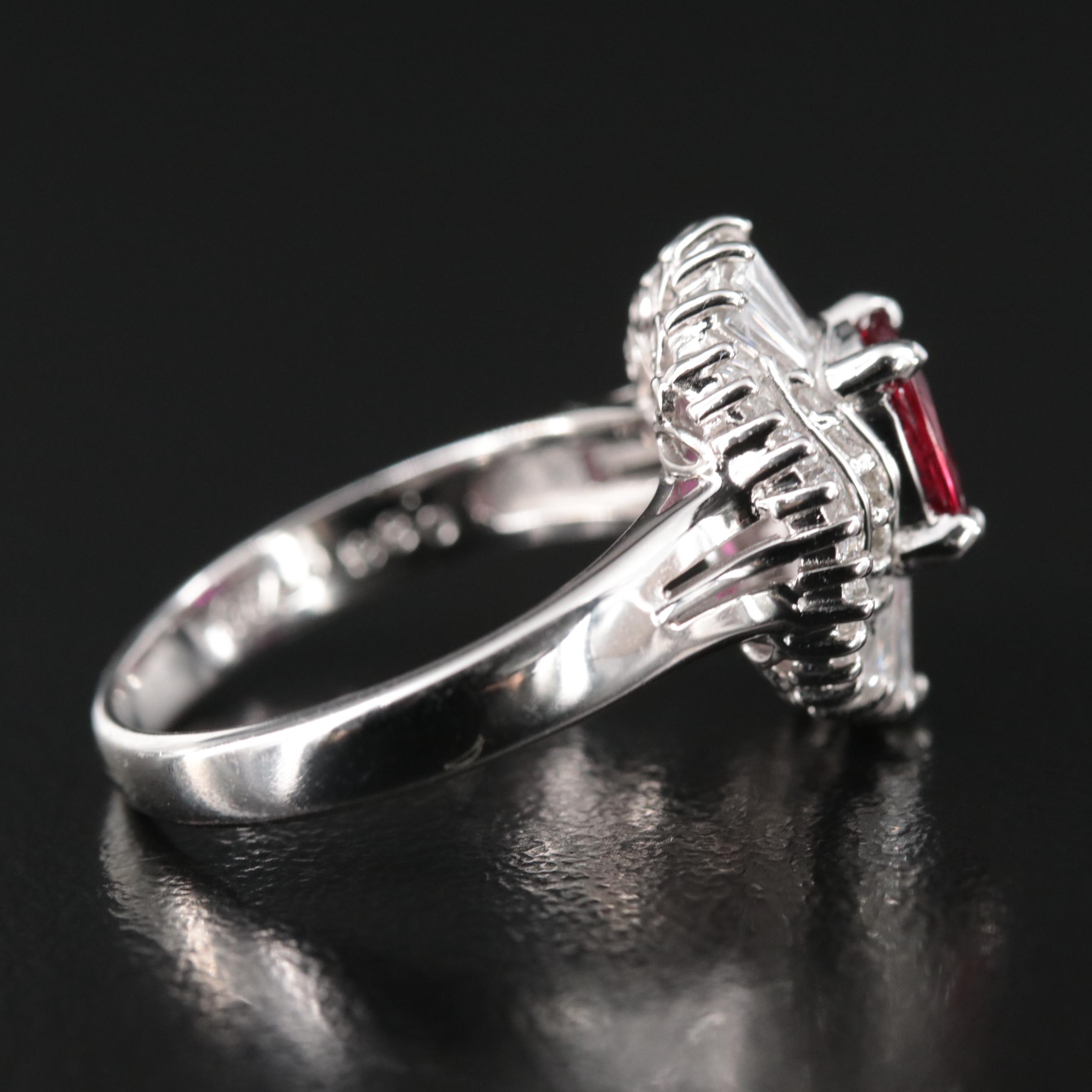 Platinum Thai Ruby and Diamond Ring with GIA Origin Report | EBTH