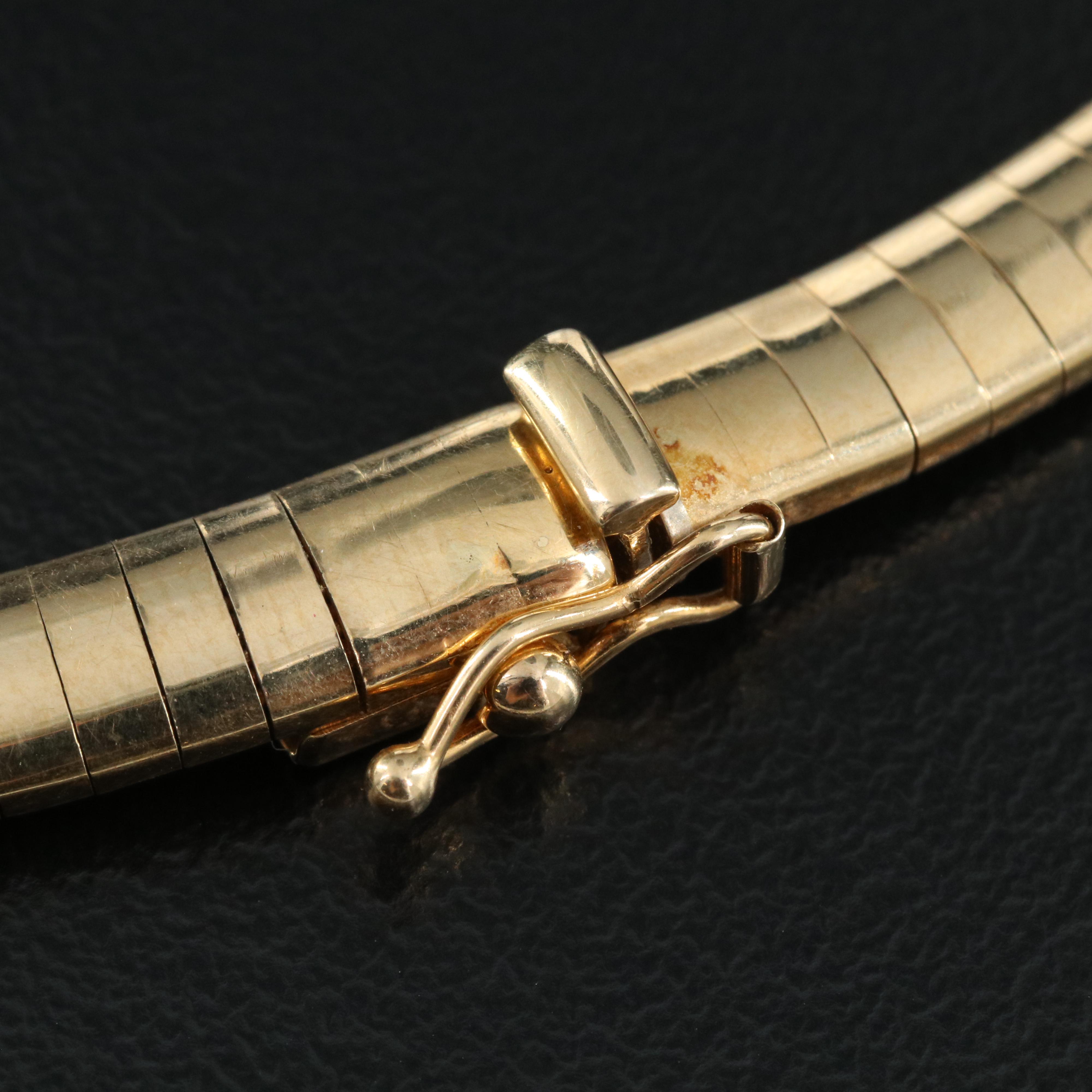 14K 0.25 CTW Diamond Enhancer Slide Pendant on Omega Chain Necklace | EBTH